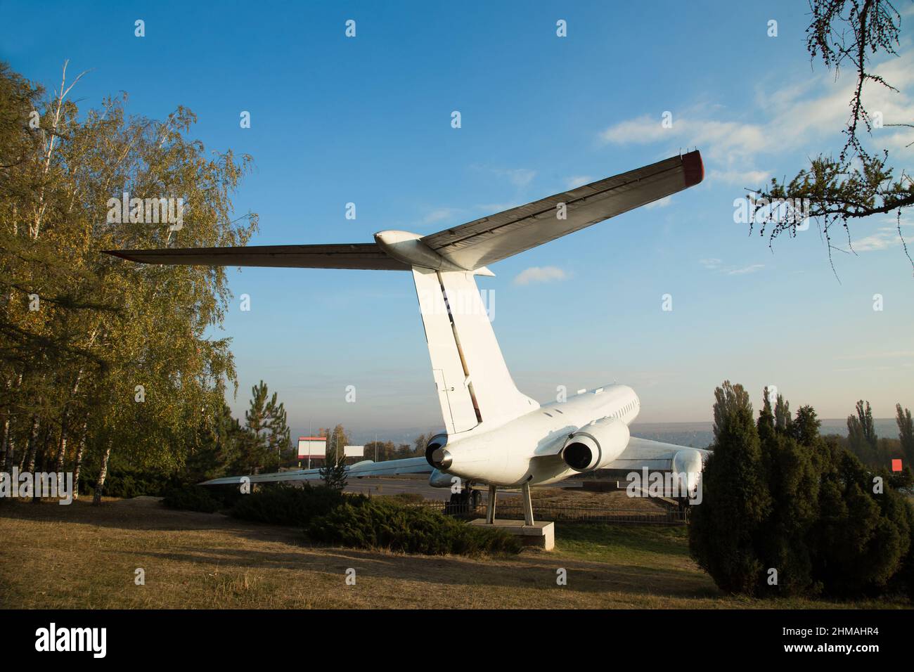 Monument of tu-134 plane at the entrance to Chisinau airport Stock ...
