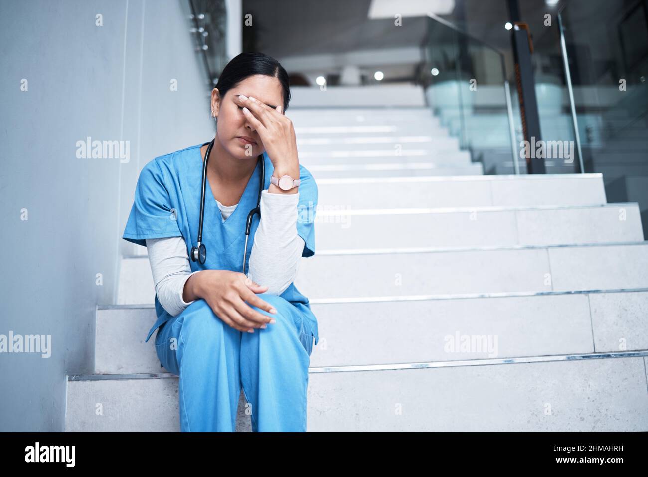 Sometimes not everything is in our hands. Shot of a female nurse ...
