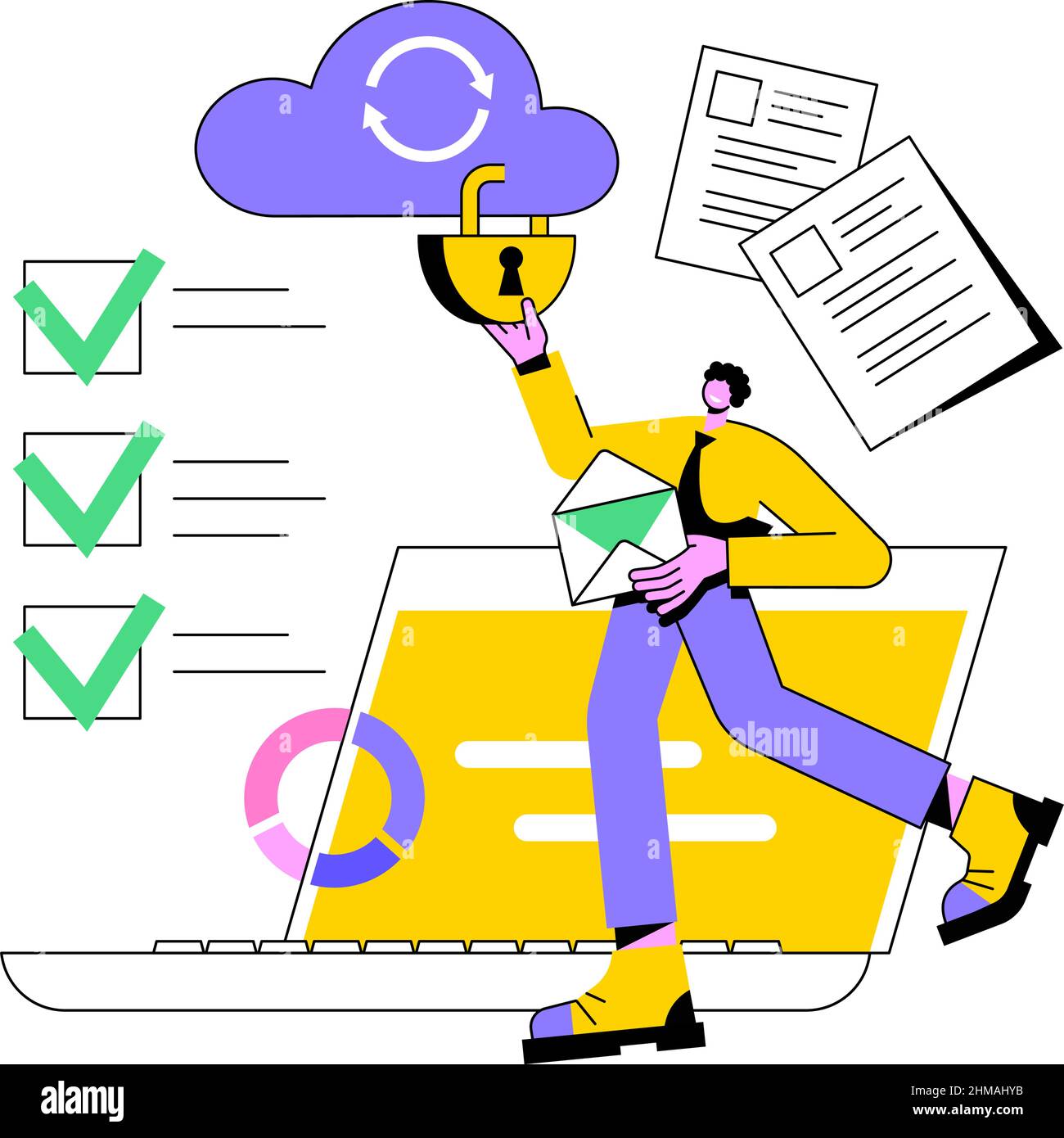 Cloud security abstract concept vector illustration. Cyber security ...