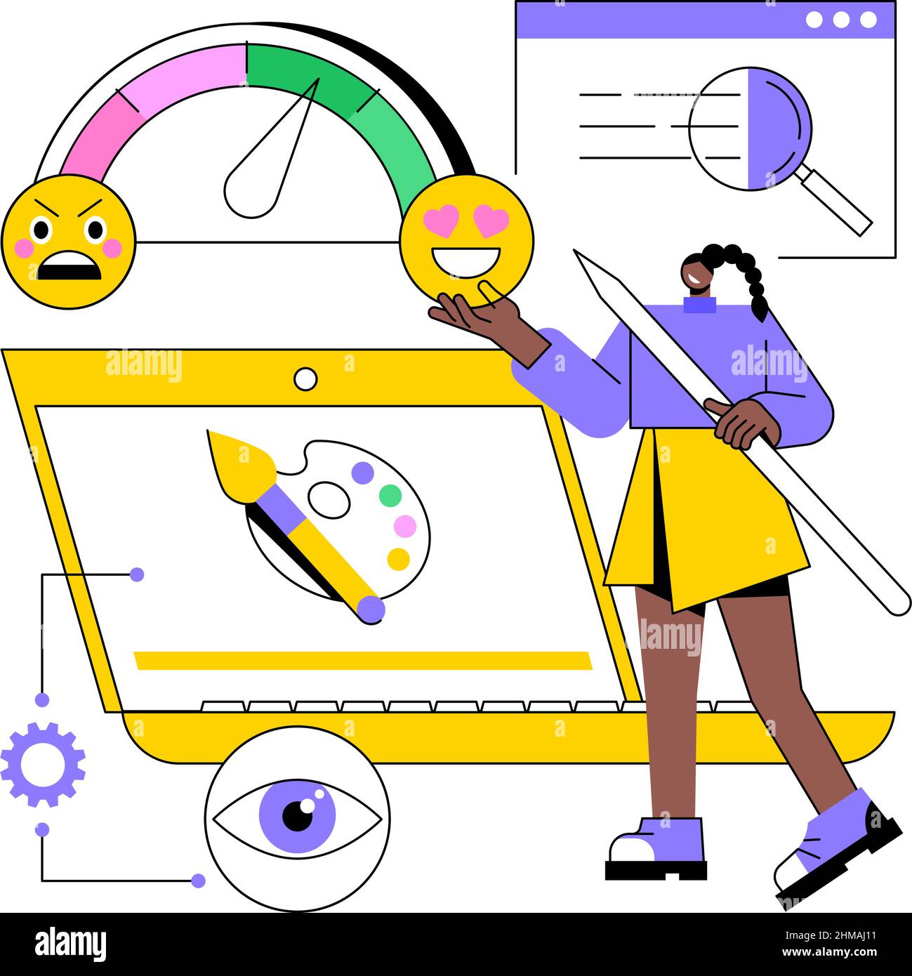 Emotional design abstract concept vector illustration. Interaction ...