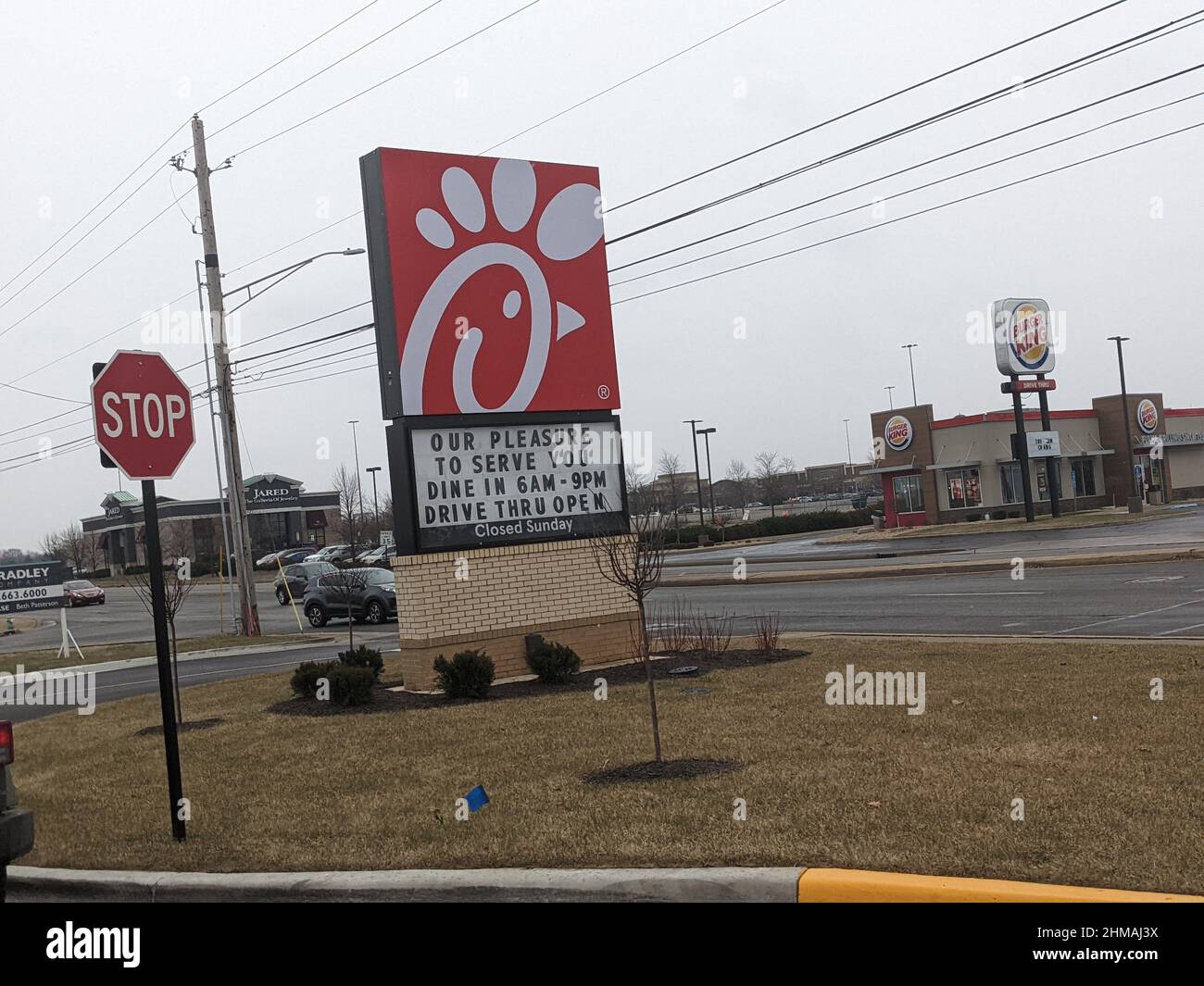 Closeup shot of the Chick Fil A Restaurant Sign Stock Photo - Alamy