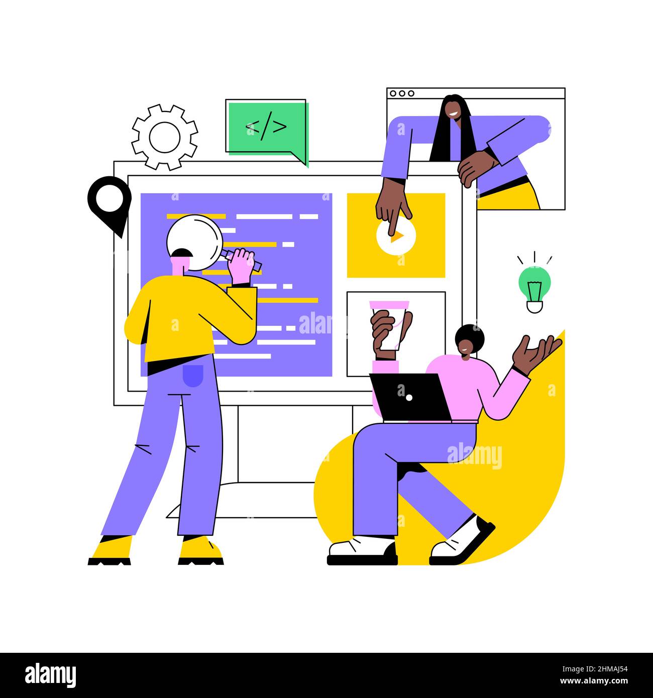 Software development team abstract concept vector illustration. Remote ...