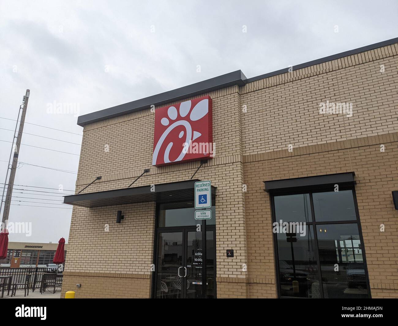 Closeup shot of the Chick Fil A Restaurant Sign Stock Photo - Alamy