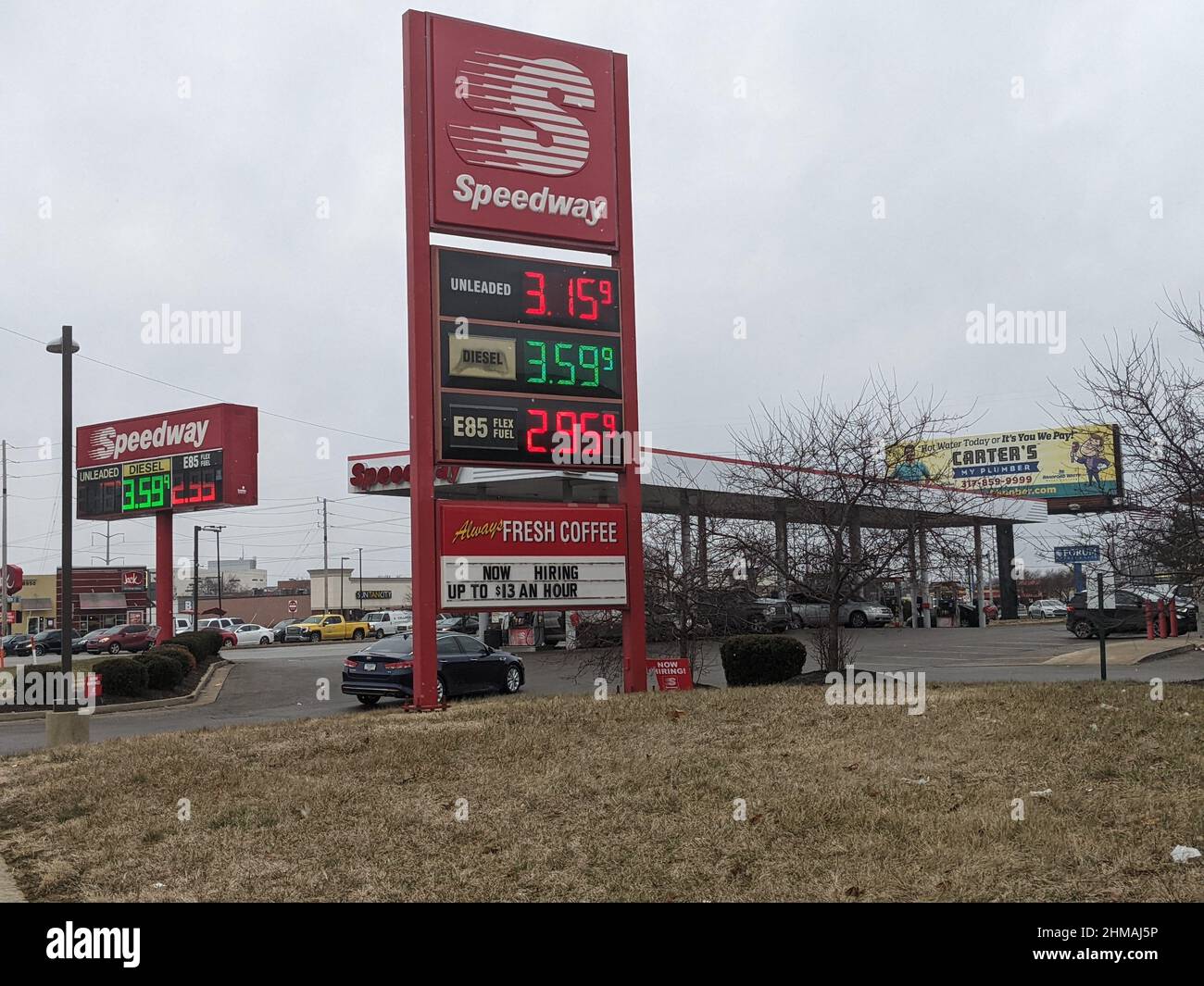 Parking lot of a Speedway Gas Station Stock Photo - Alamy