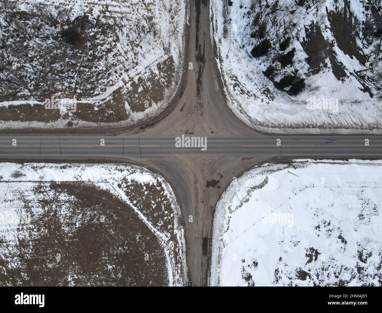 Highway snow intersection pattern High Resolution Stock Photography and ...