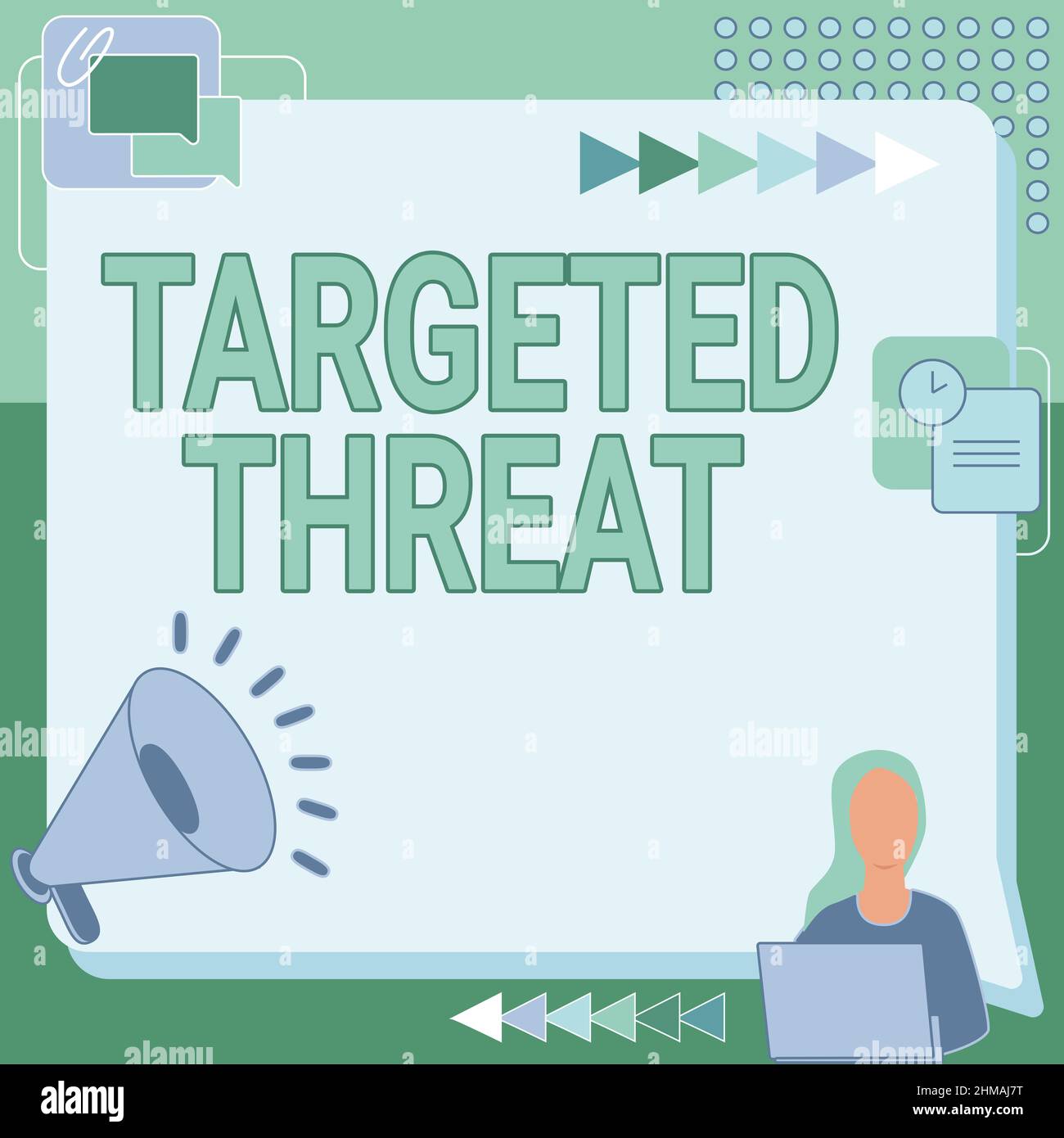 Text sign showing Targeted Threat. Concept meaning class of malware ...