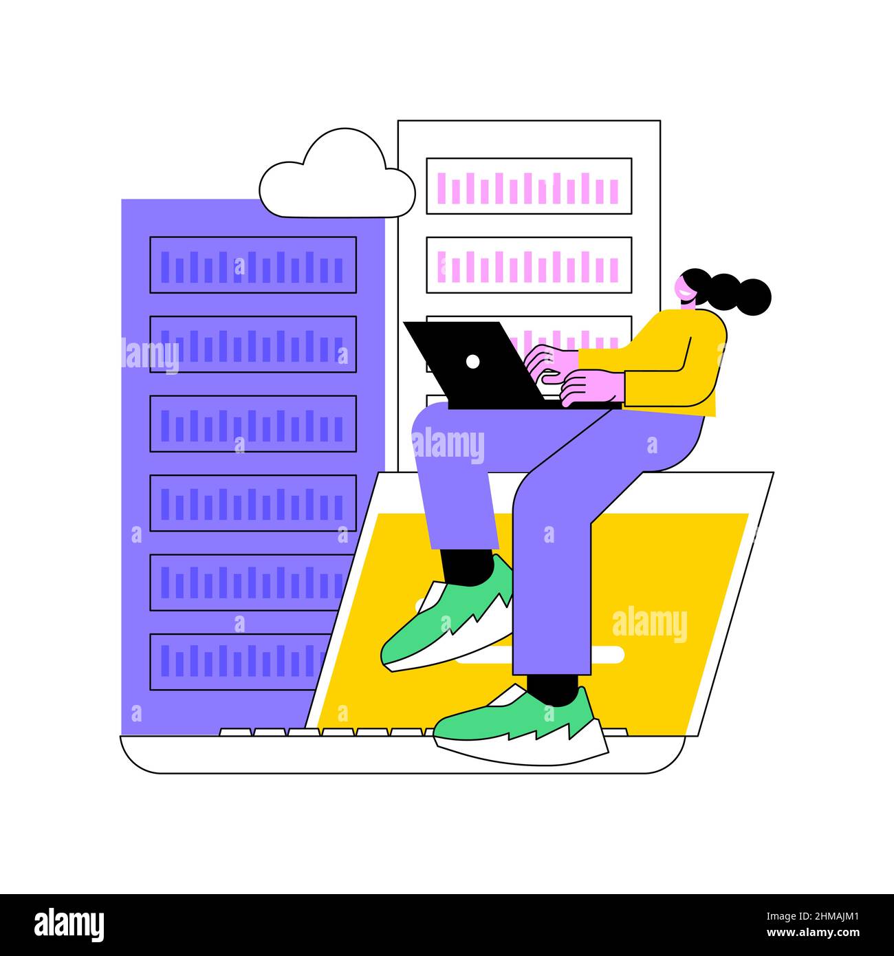 Data center abstract concept vector illustration. Colocation data ...