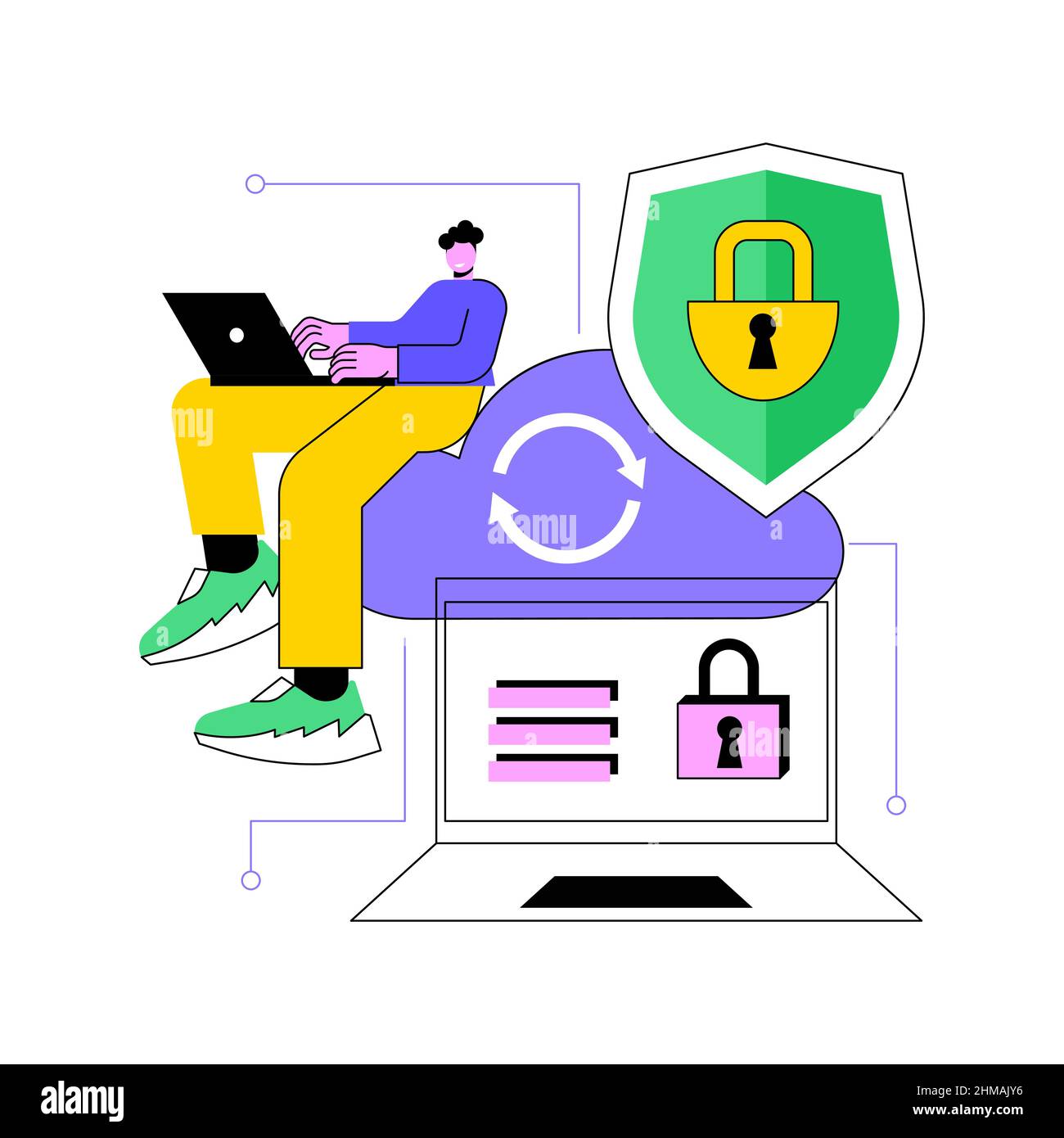 Cloud computing security abstract concept vector illustration. Cloud ...