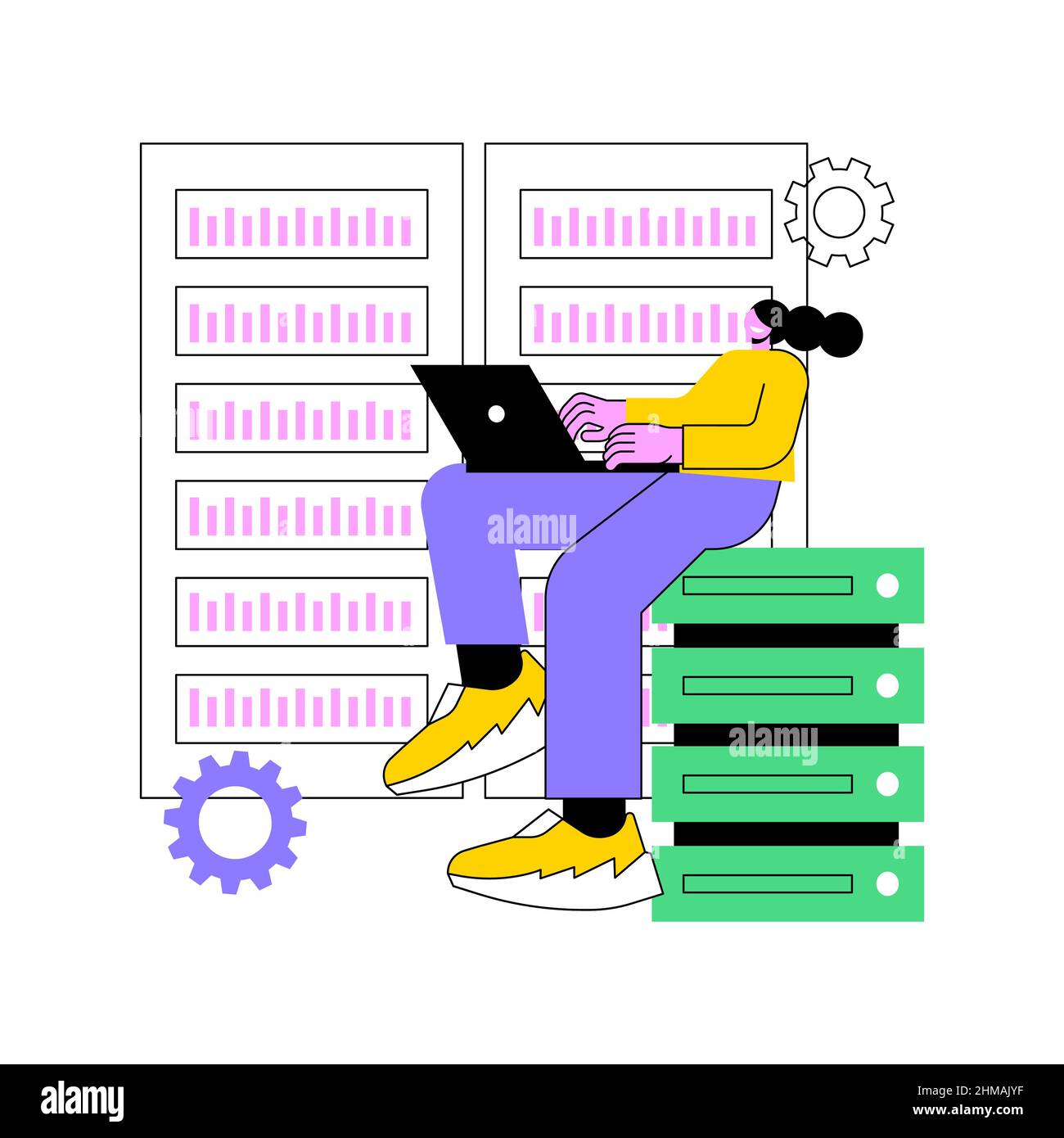 Database abstract concept vector illustration. Online database, data ...