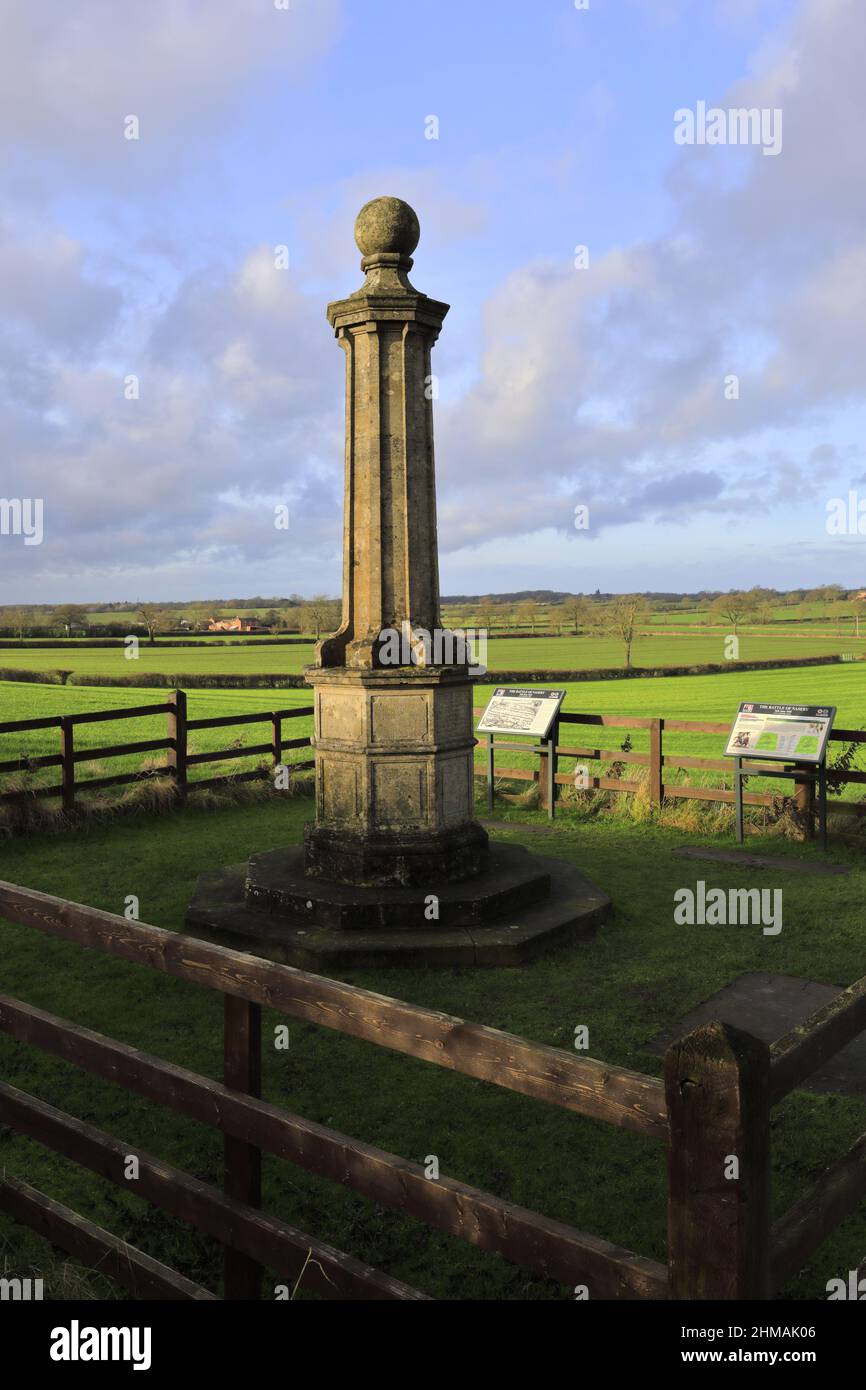 The Cromwell Monument above Broadmoor farm, Battle of Naseby memorial ...