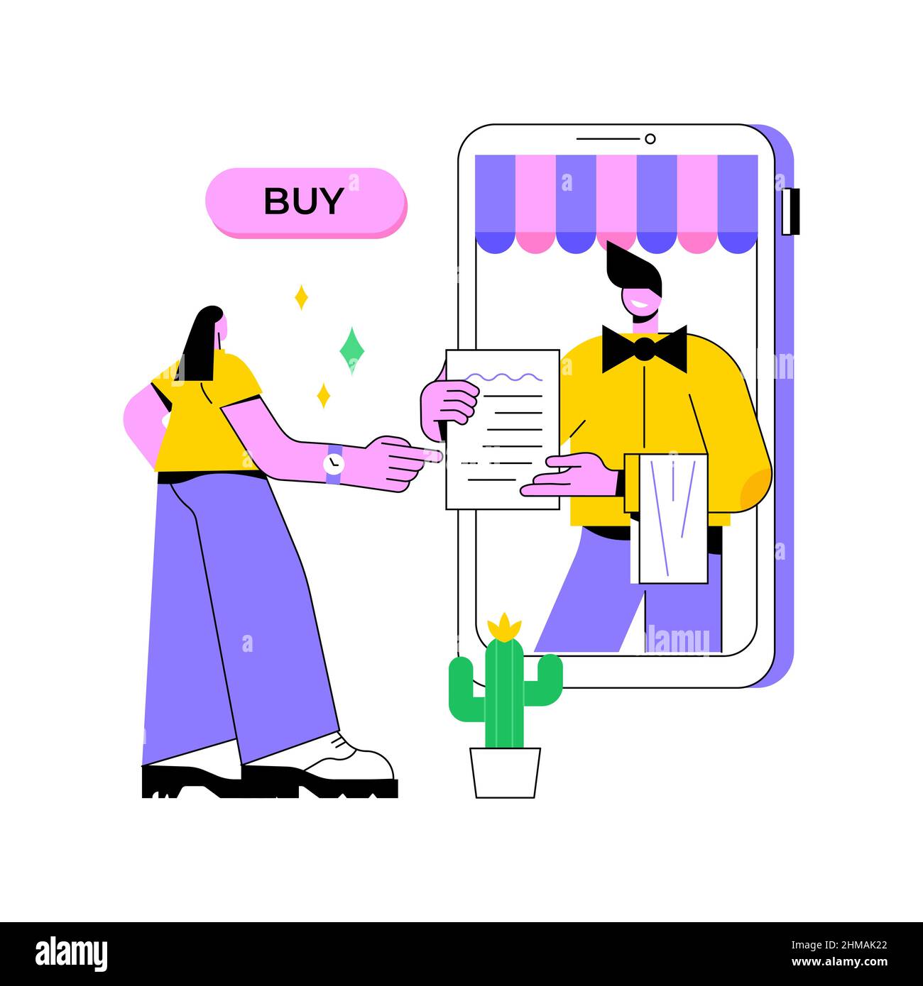 Online order abstract concept vector illustration. Online food ordering ...