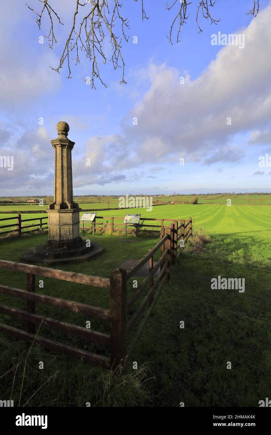 The Cromwell Monument above Broadmoor farm, Battle of Naseby memorial ...