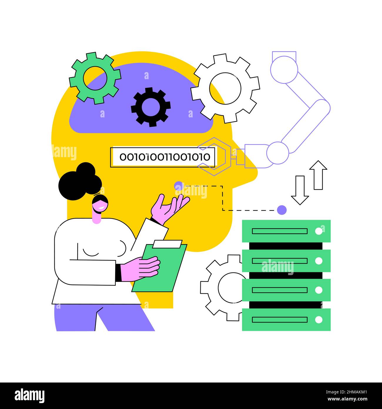 Artificial intelligence abstract concept vector illustration. Machine ...