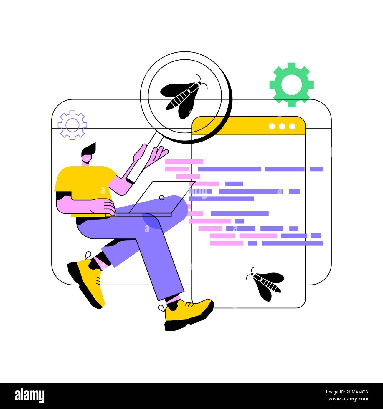 Cross Platform Testing Abstract Concept Vector Illustration Cross Platform Bug Finding Problem