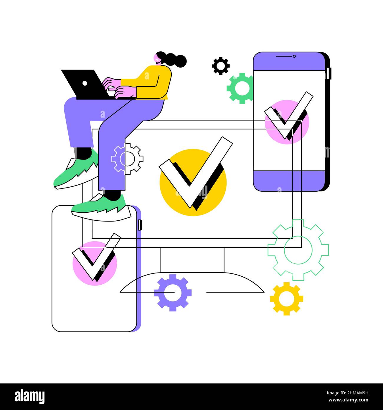 Cross-platform development abstract concept vector illustration. Cross ...