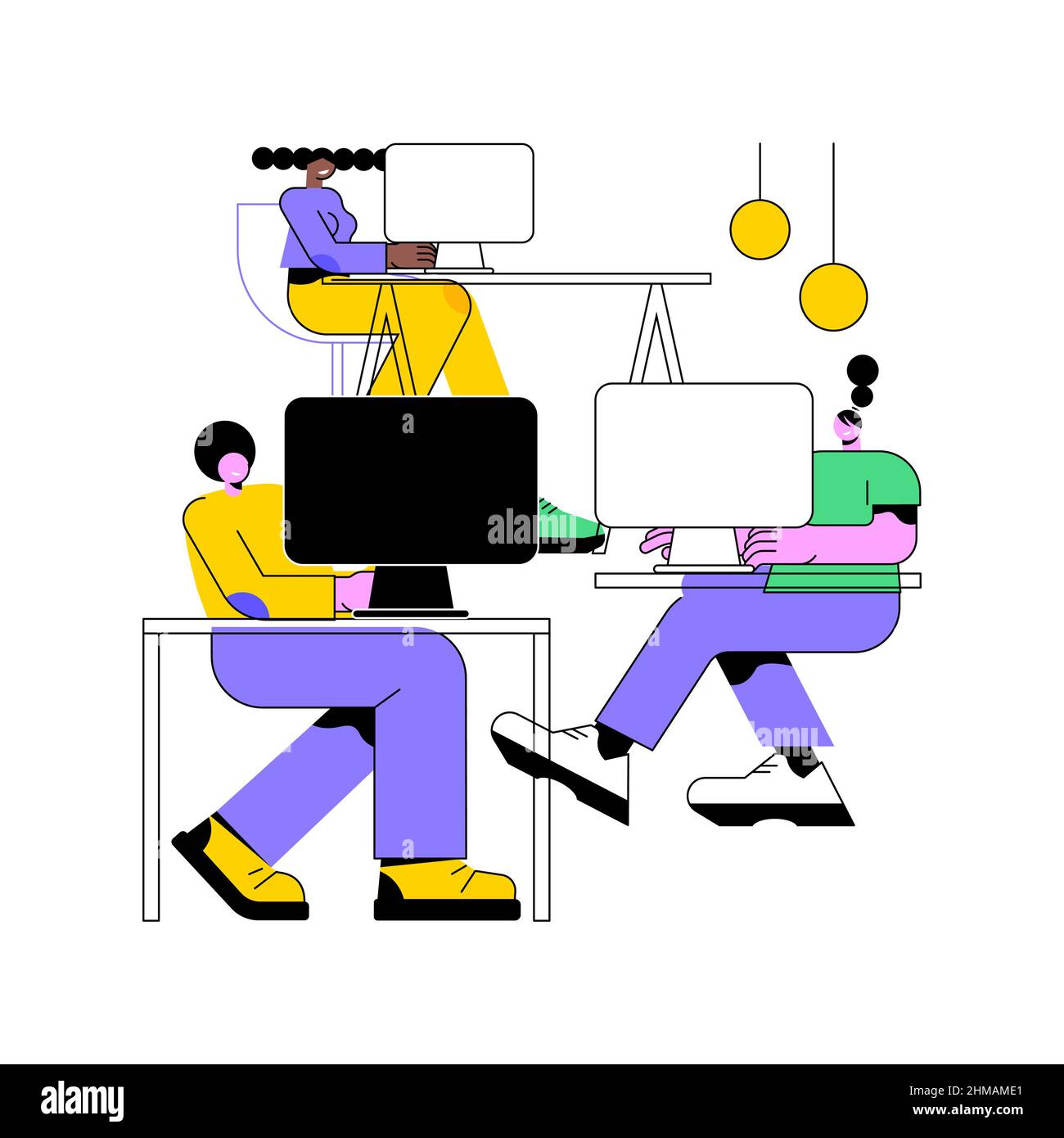 Computer Lab abstract concept vector illustration. Advanced computer ...