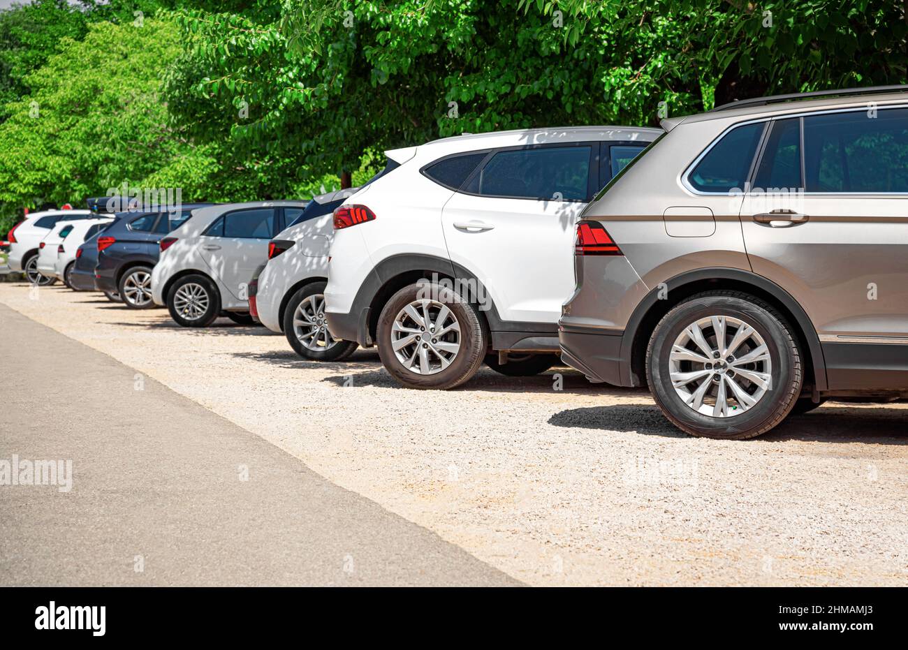 Car parking in open space Stock Photo - Alamy