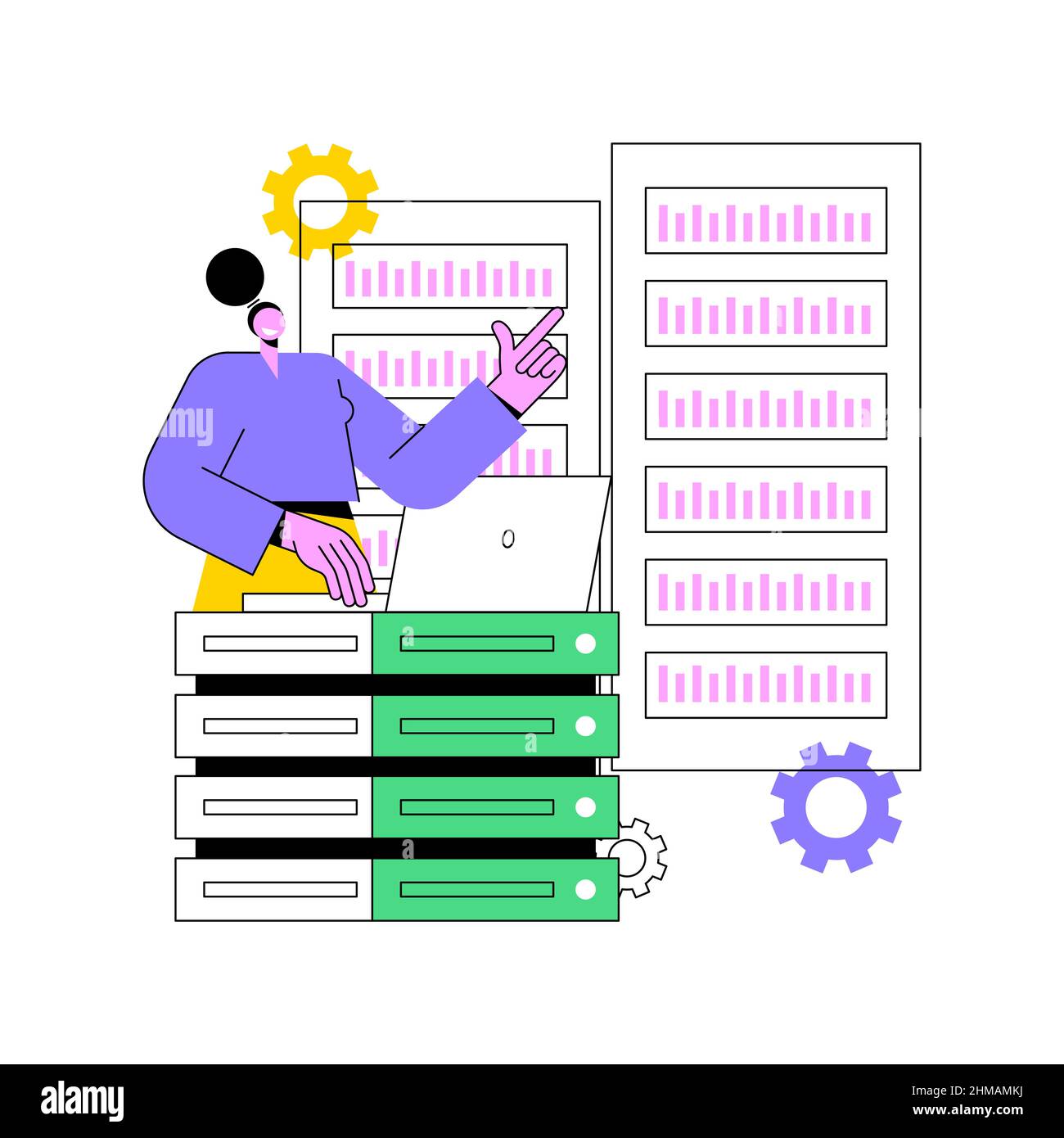 System administration abstract concept vector illustration. Network upkeeping, computer systems ...