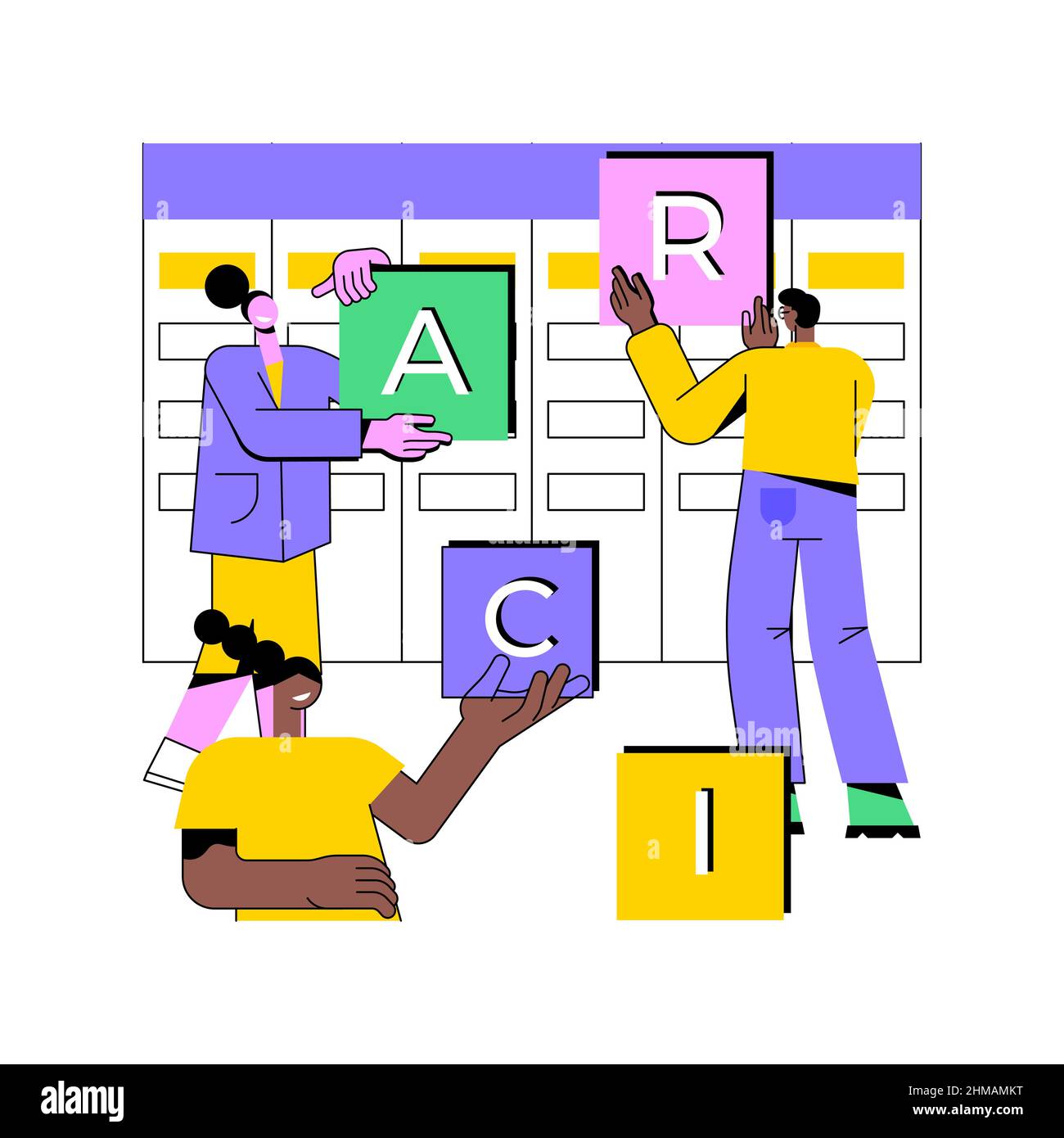 RACI matrix abstract concept vector illustration. Responsibility ...