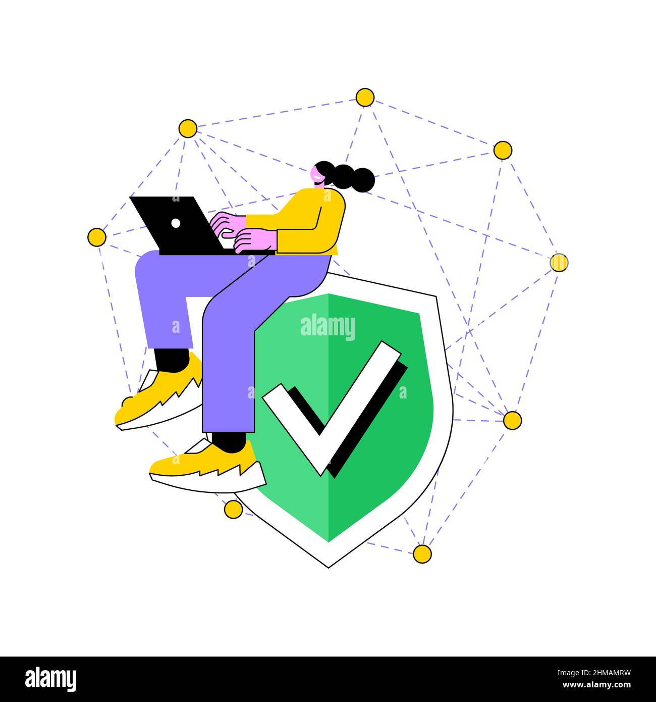 Decentralized application abstract concept vector illustration. Digital ...