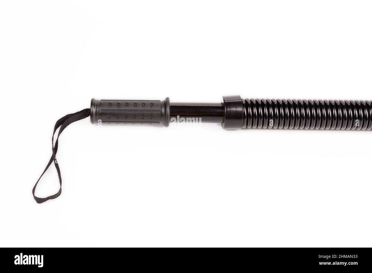 Metal spring arm expander in black. Isolated over white background ...