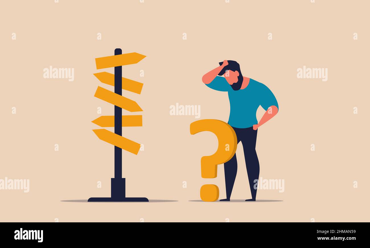 Path direction with choose career way and decision business choice sign ...