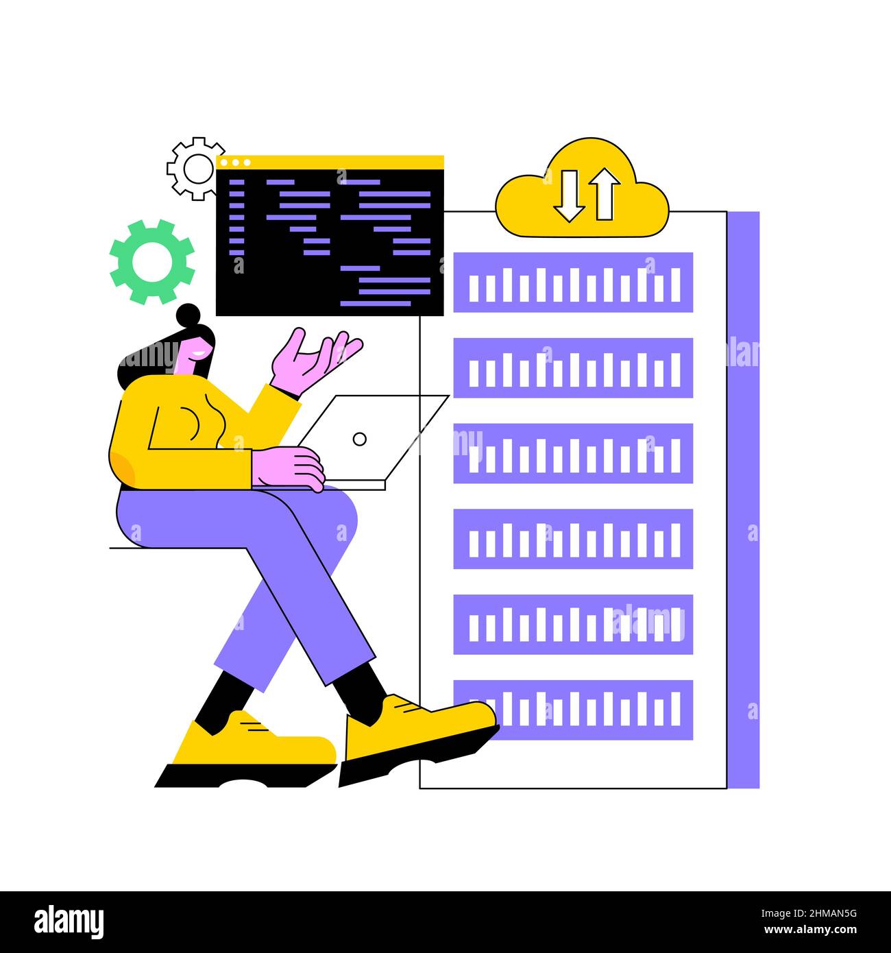 Big data developer abstract concept vector illustration. Big data ...