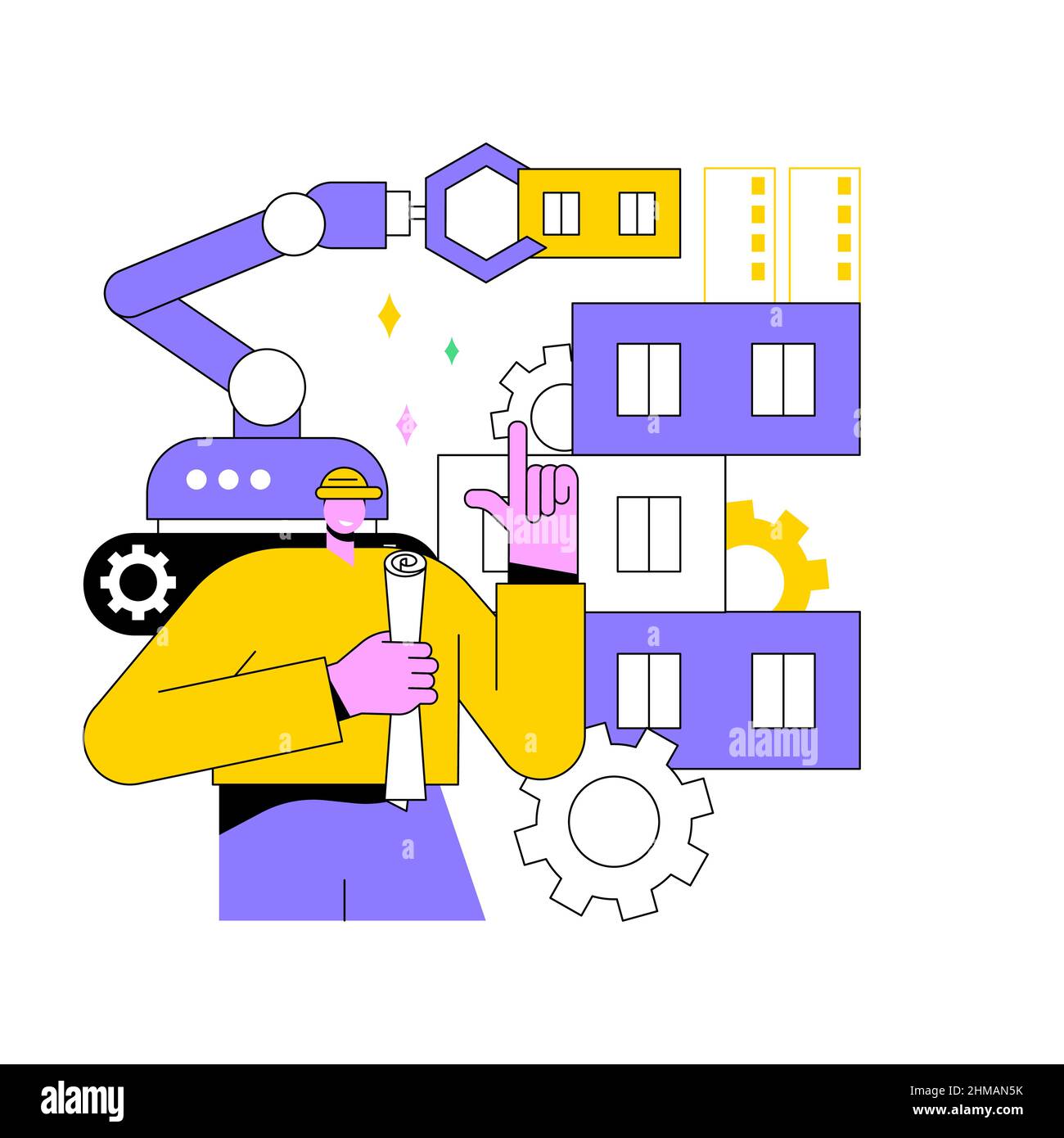 Robotics construction abstract concept vector illustration. Robotics ...