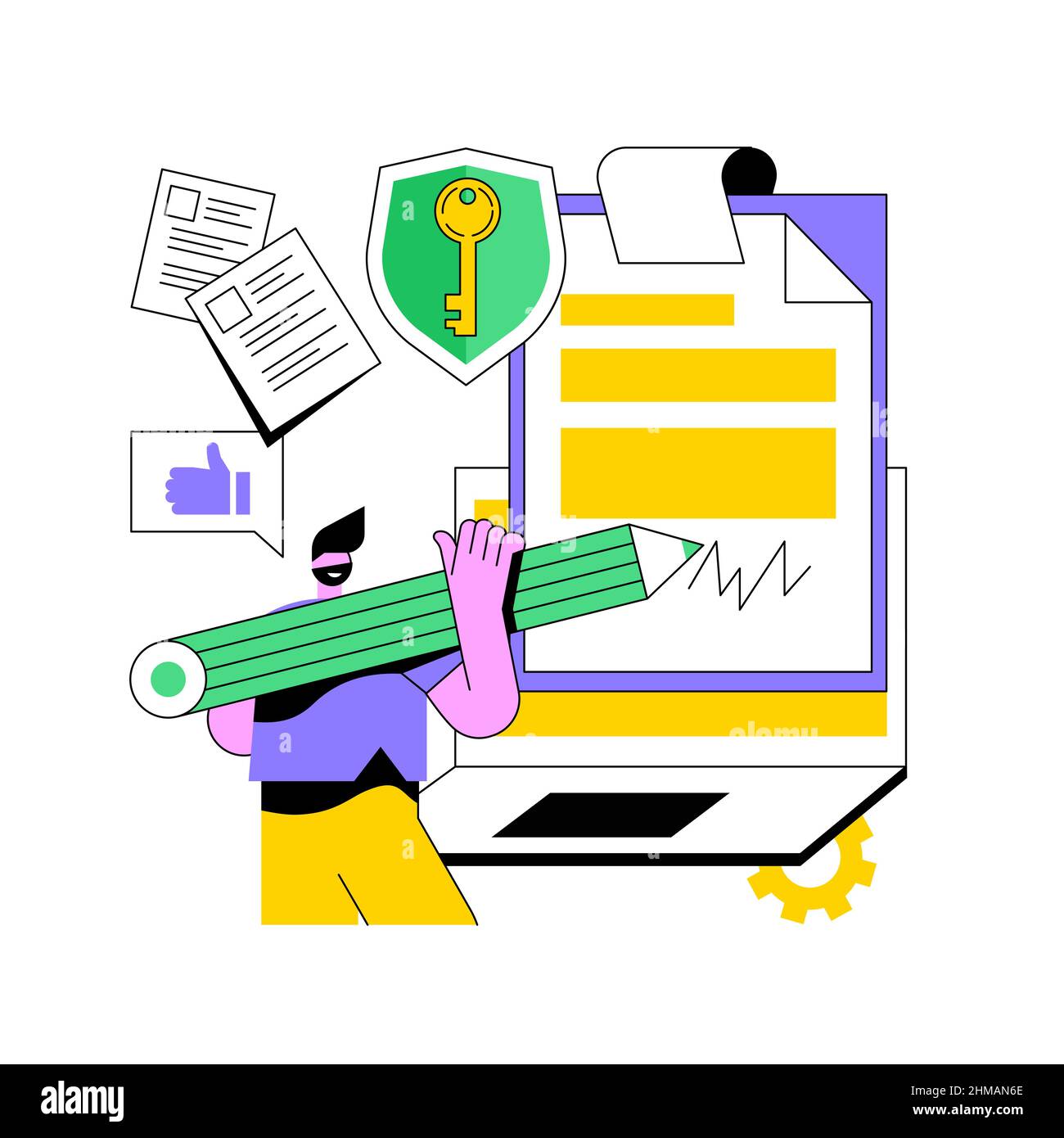 Electronic signature abstract concept vector illustration. E-signature ...