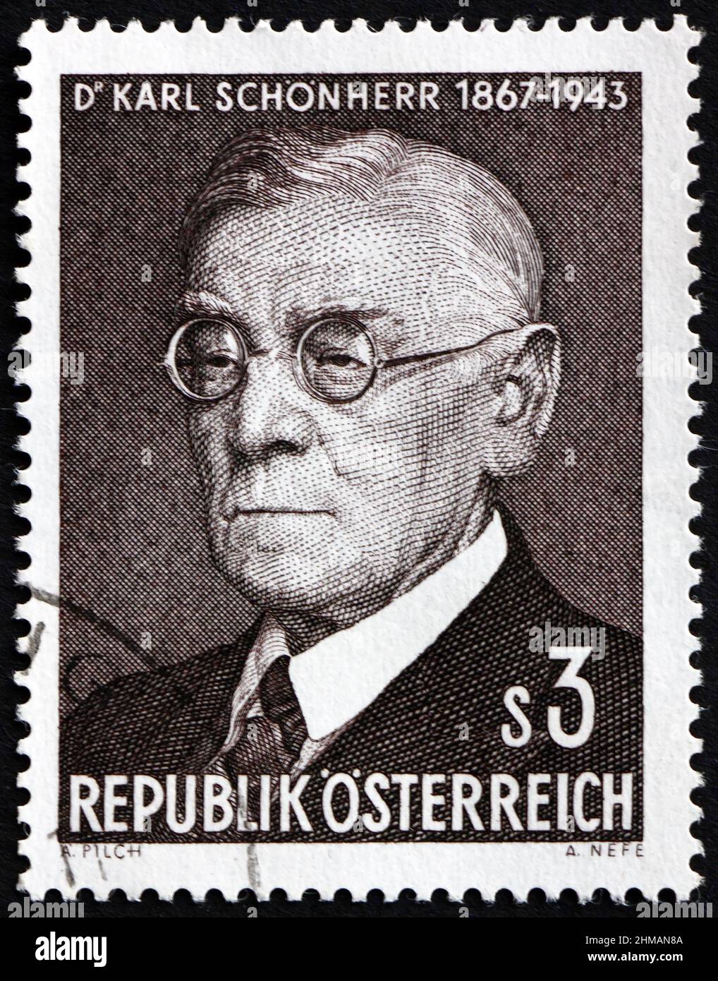 AUSTRIA - CIRCA 1967: a stamp printed in Austria shows Dr. Karl ...