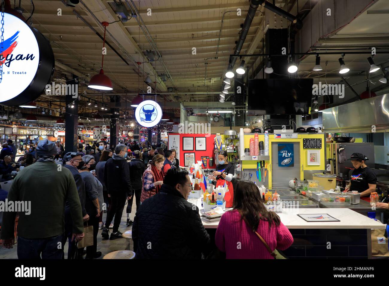 Food court in Reading Terminal Market.Philadelphia.Pennsylvania.USA ...