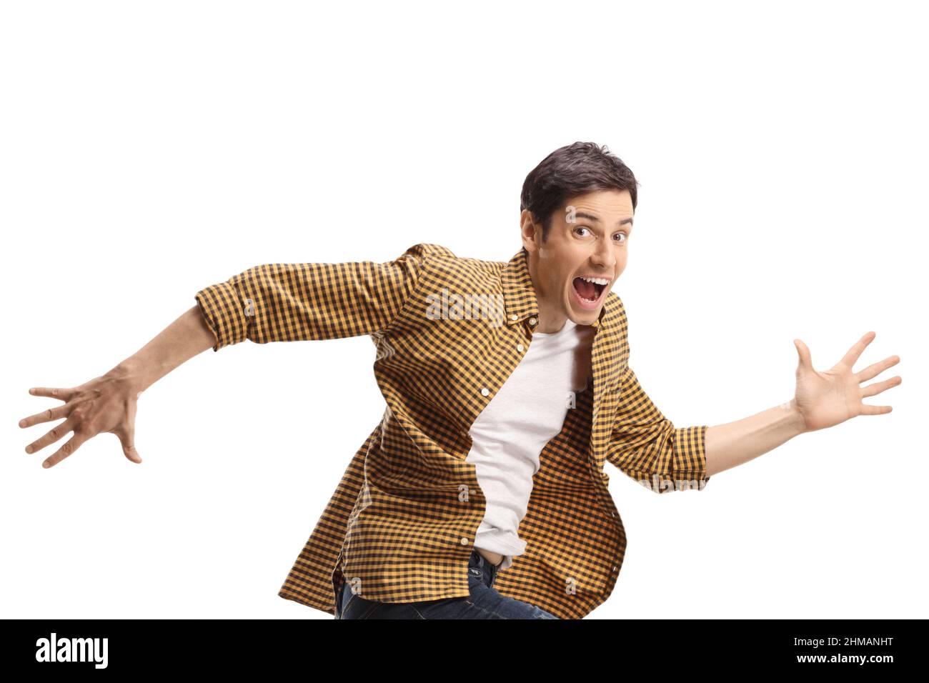 Excited man celebrating win on hi-res stock photography and images - Alamy