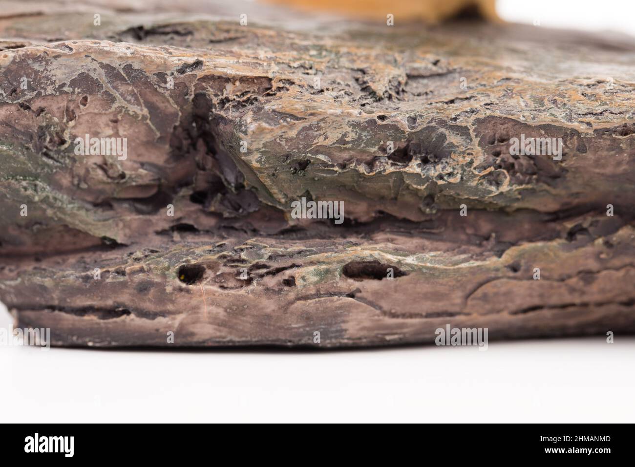 A fracture of a stone of volcanic origin or artificial. Close-up Stock ...