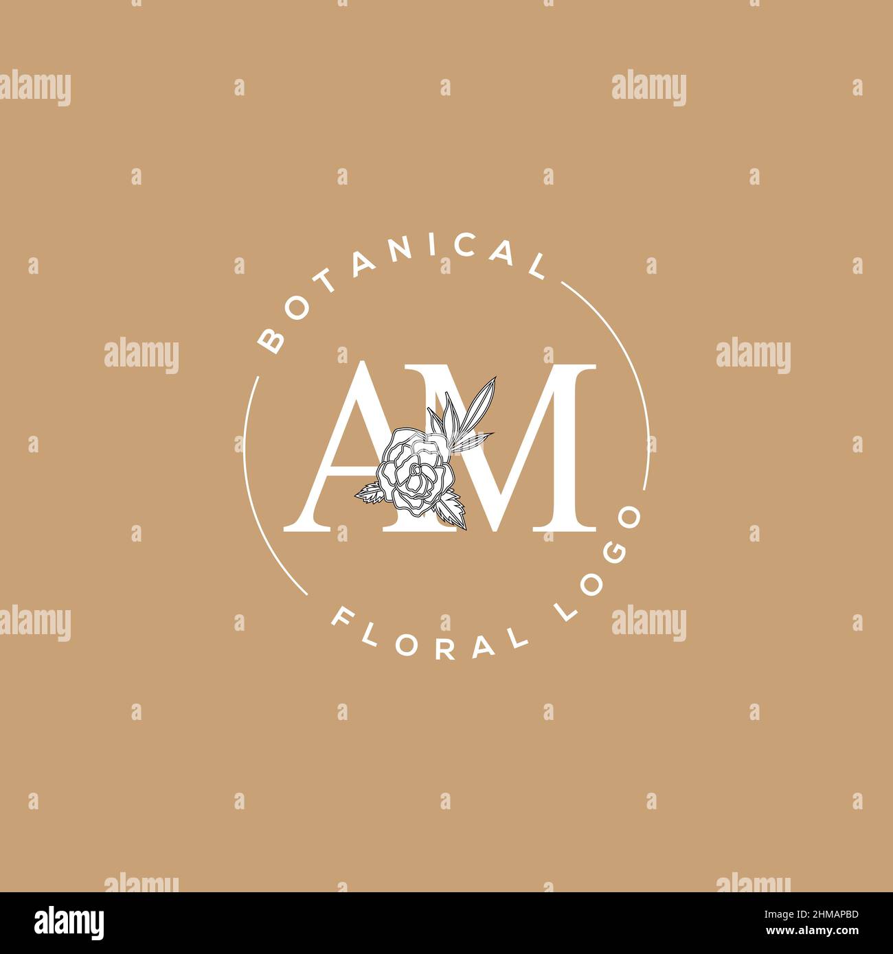 Initial AM letter luxury beauty flourishes ornament monogram logo Stock ...