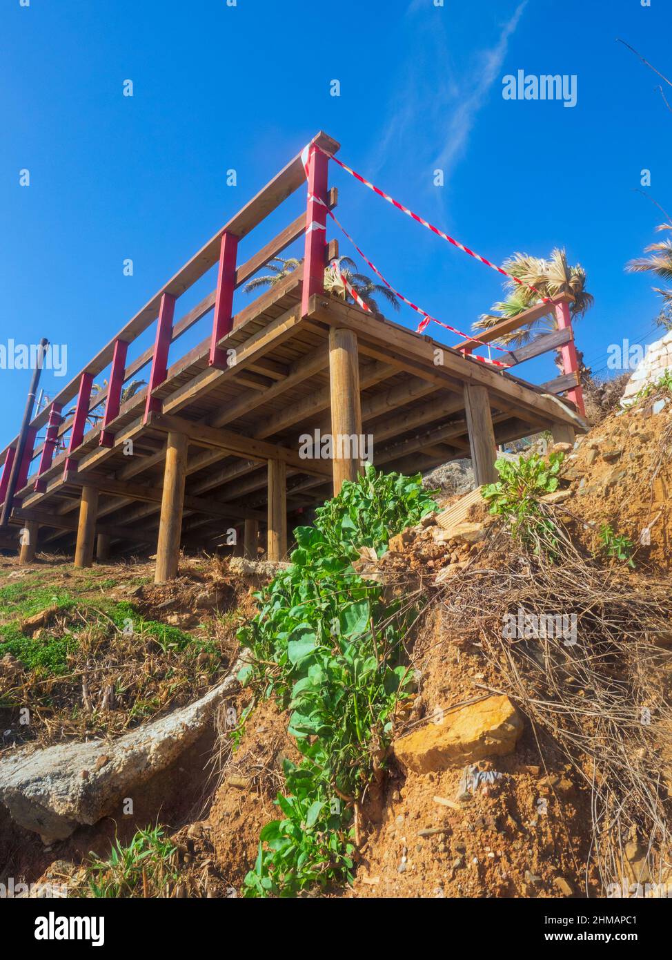 Coastal damage from rising seawater due to climate change Stock Photo ...