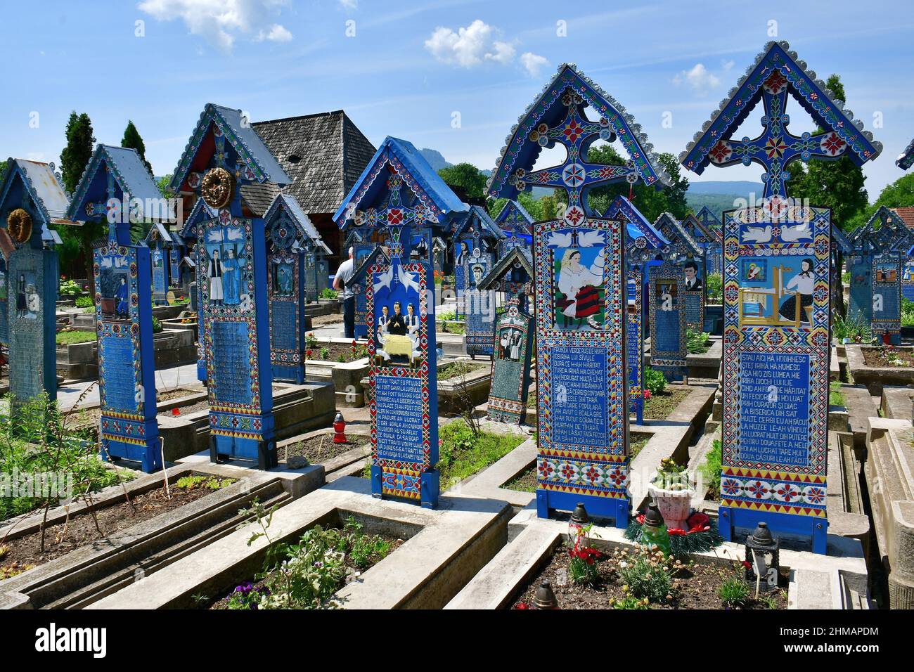 The Merry Cemetery (Cimitirul Vesel), in Sapanta, Maramures, Romania. A ...