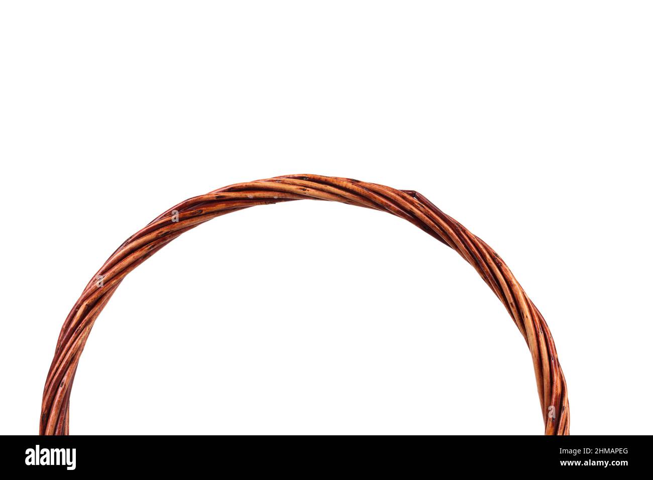 Wicker handle made of willow branches. Isolated over white background ...
