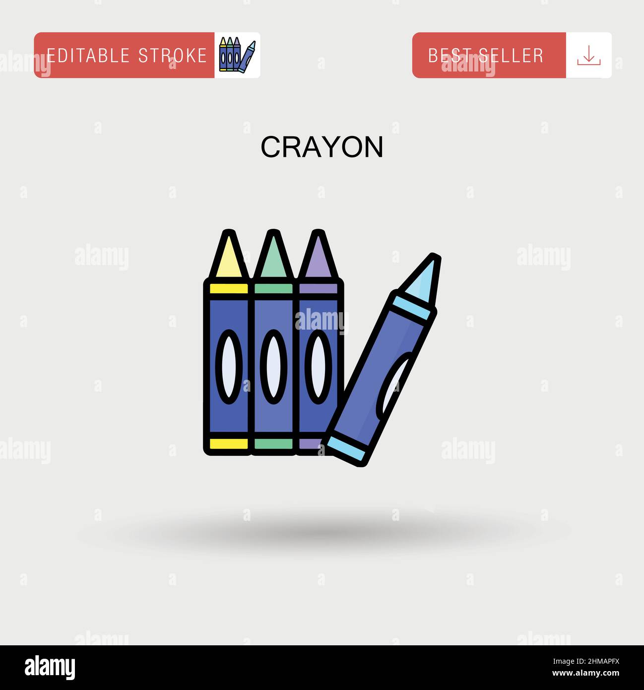 Crayon Simple vector icon Stock Vector Image & Art - Alamy