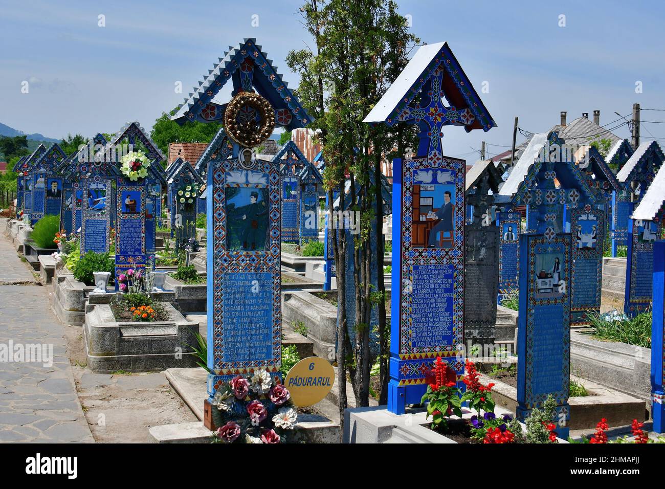 The Merry Cemetery (Cimitirul Vesel), in Sapanta, Maramures, Romania. A ...