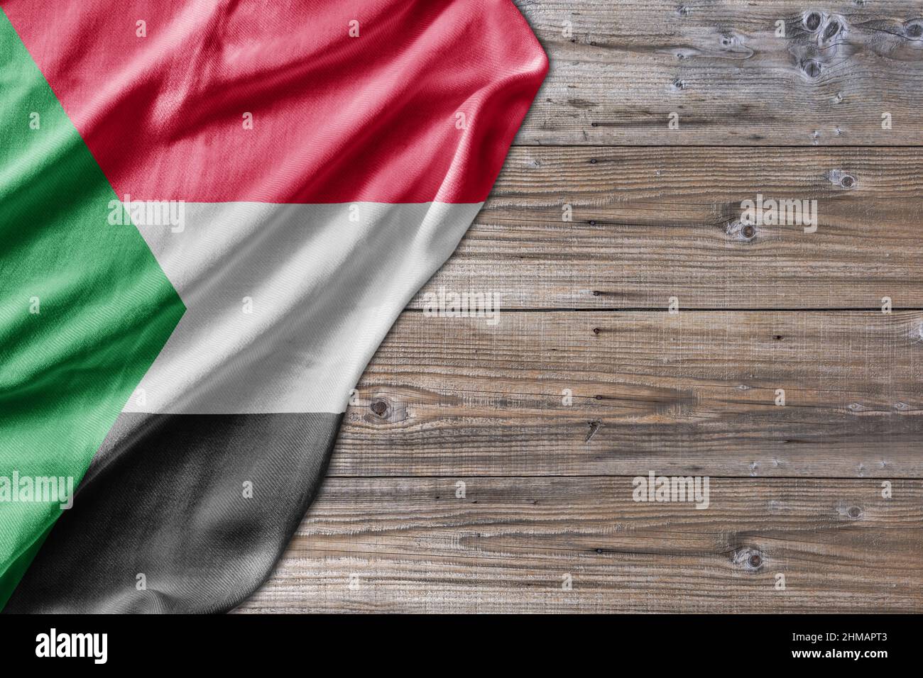 Wooden pattern old nature table board with Sudan flag Stock Photo - Alamy
