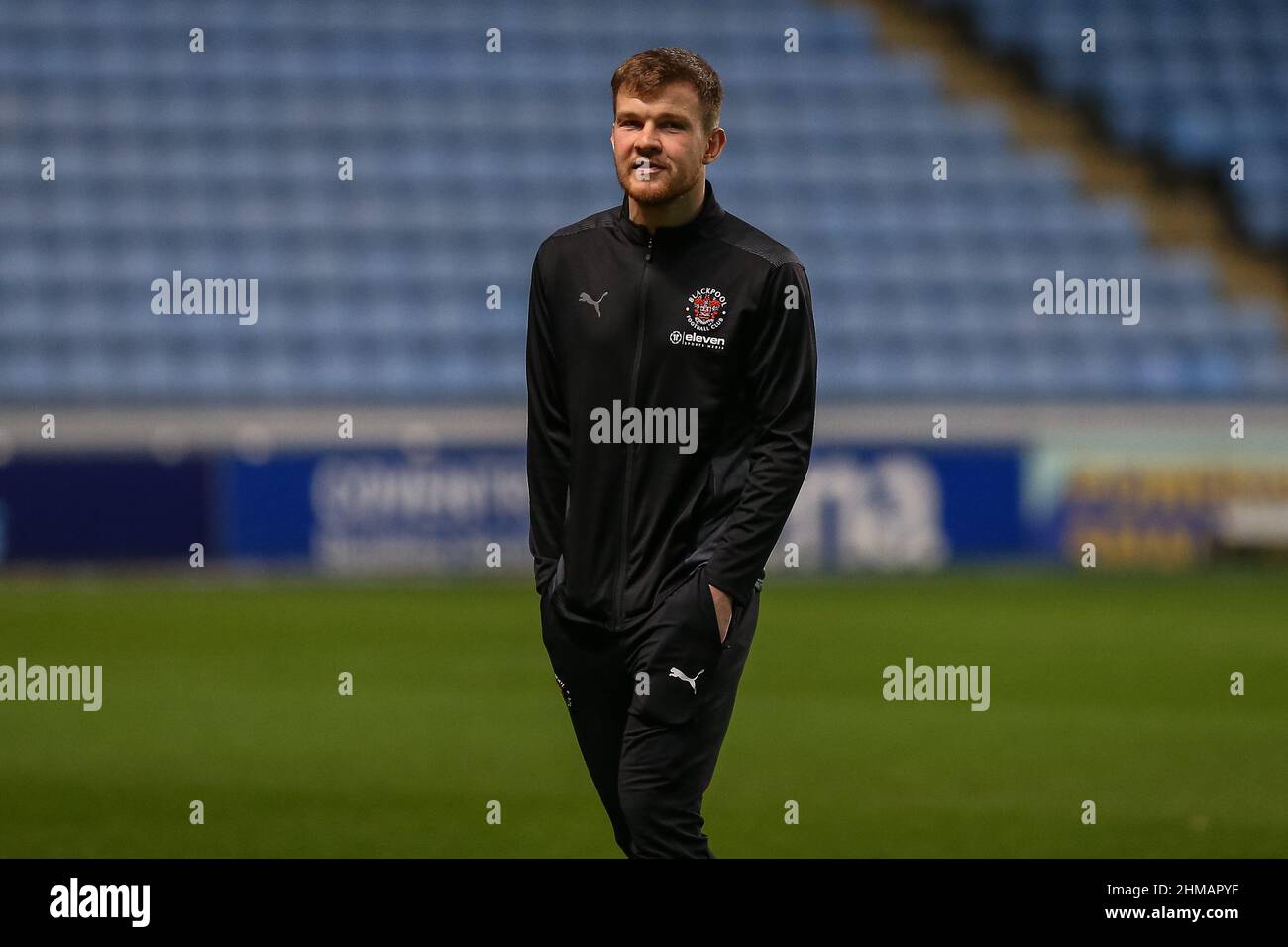 Jordan Thorniley #34 of Blackpool ahead of kick off Stock Photo - Alamy