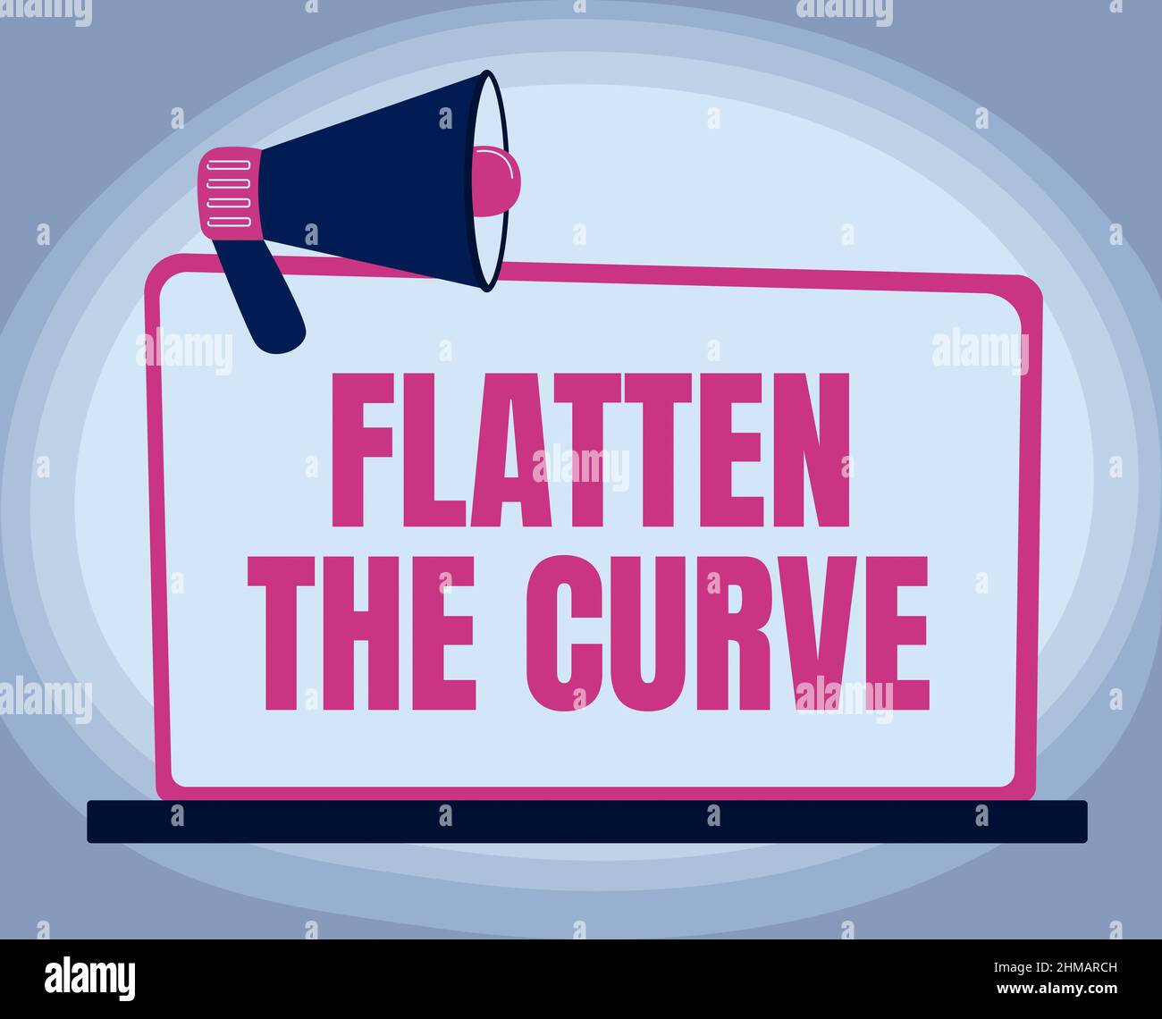 Handwriting text Flatten The Curve. Word for raising an awareness on ...