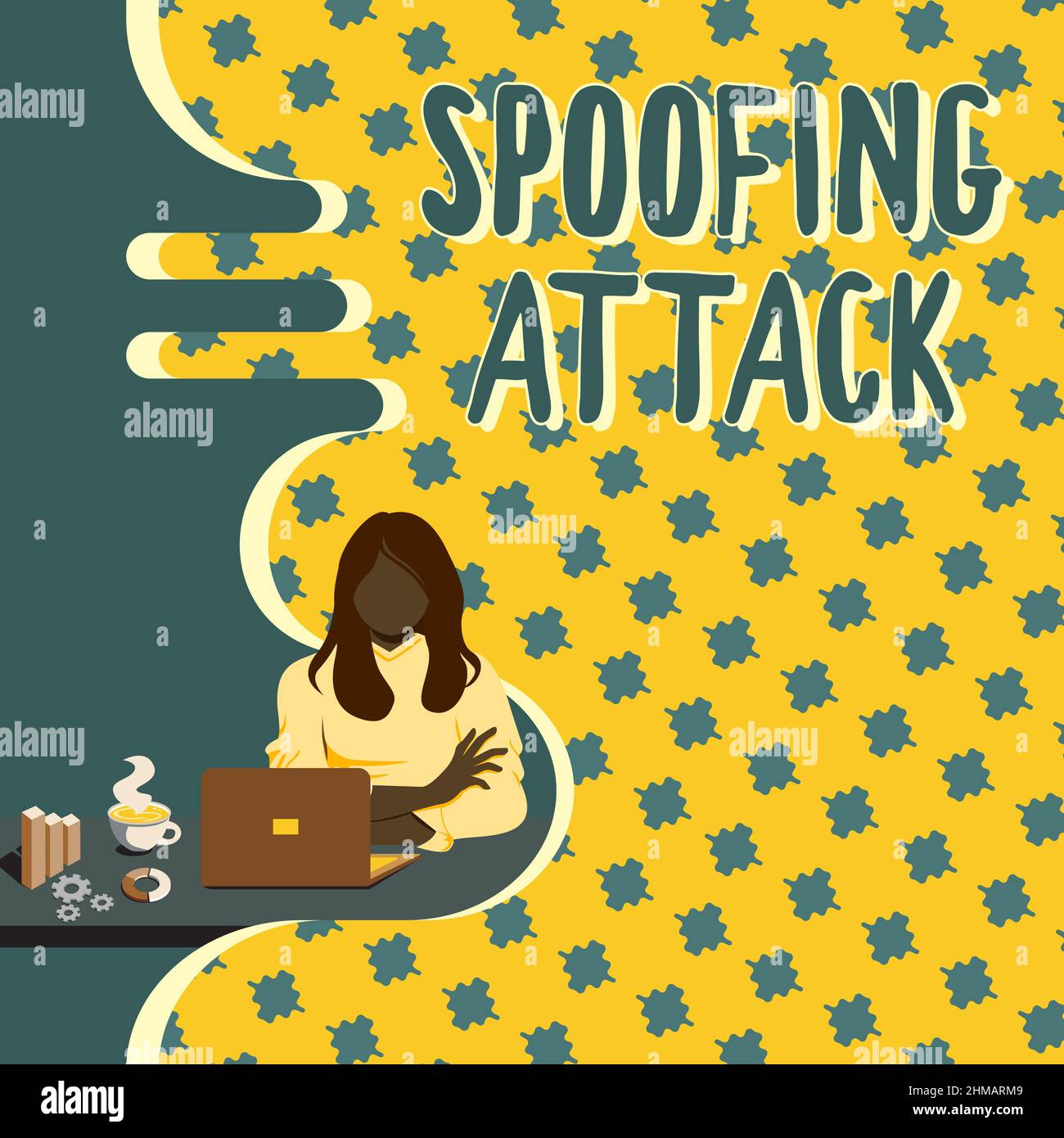 Hand writing sign Spoofing Attack. Conceptual photo impersonation of a ...