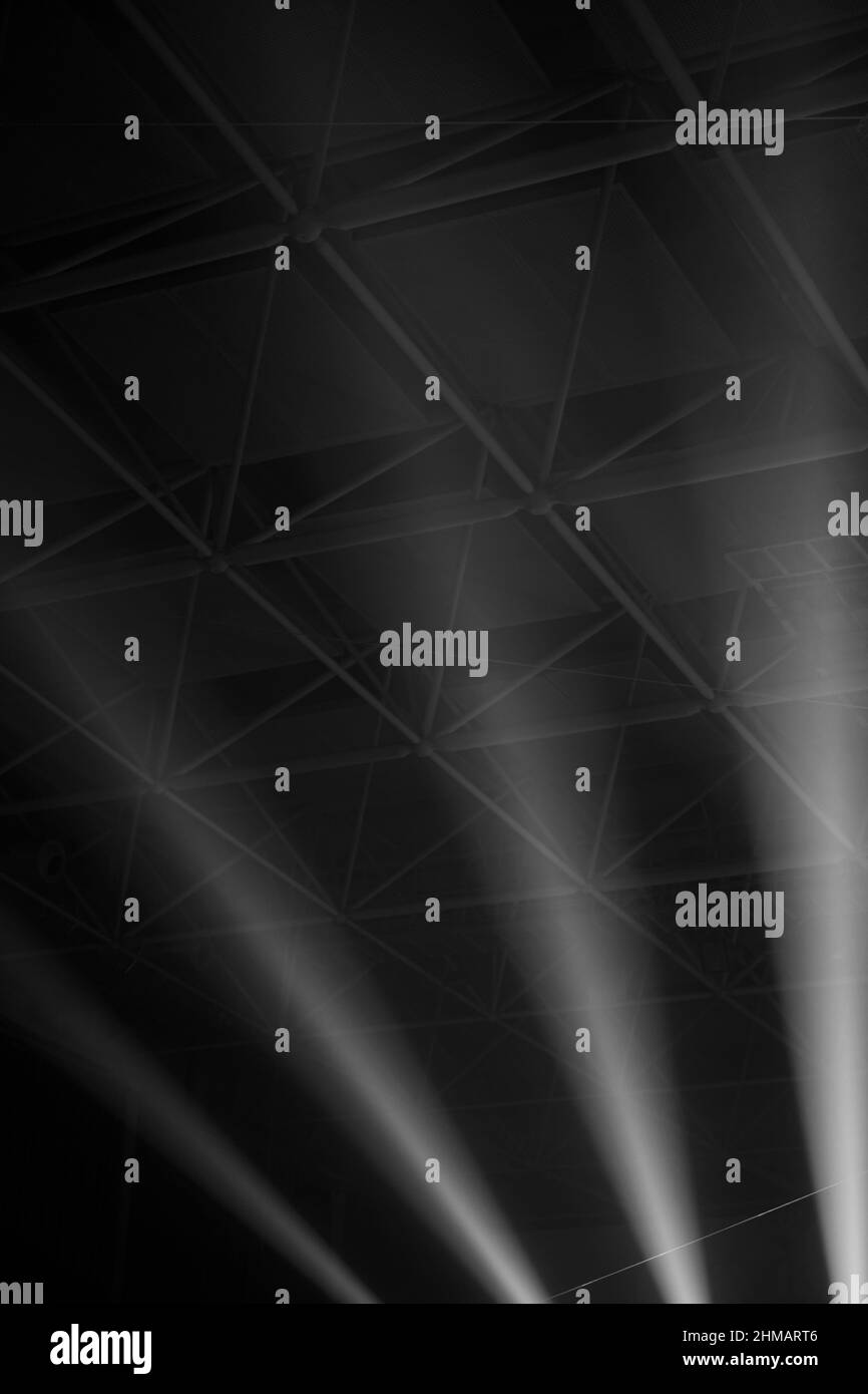 Lamps lighting the metallic ceiling Stock Photo - Alamy