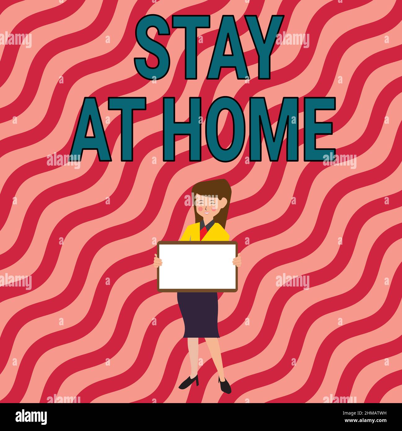 Hand writing sign Stay At Home. Word Written on movement control ...