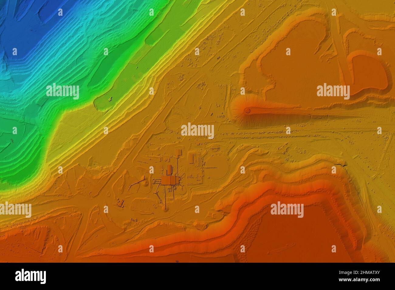 Model of a mine elevation. GIS product made after processing aerial ...