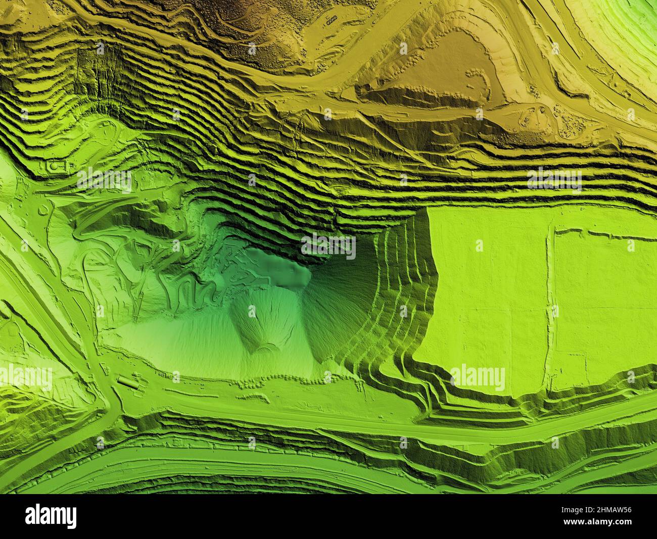 Model of a mine elevation. GIS product made after processing aerial ...