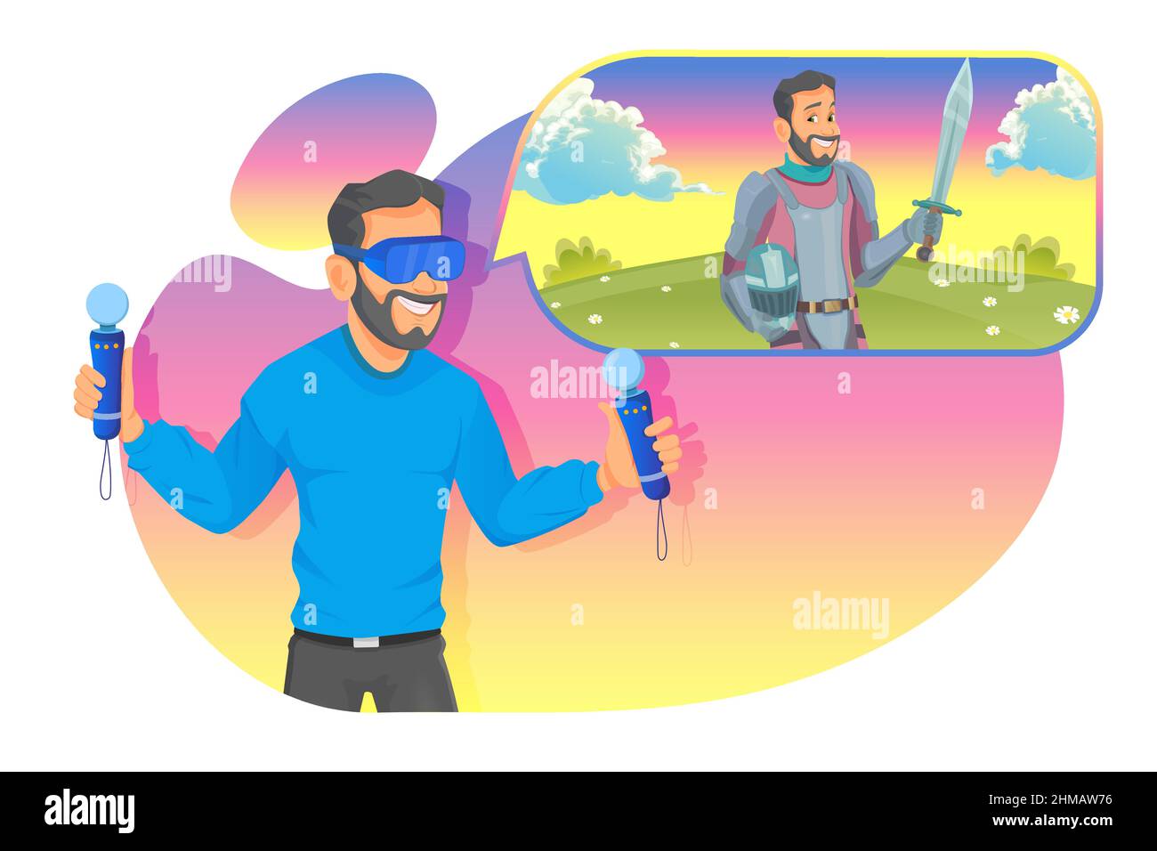 Man touching futuristic digital Stock Vector Images - Alamy