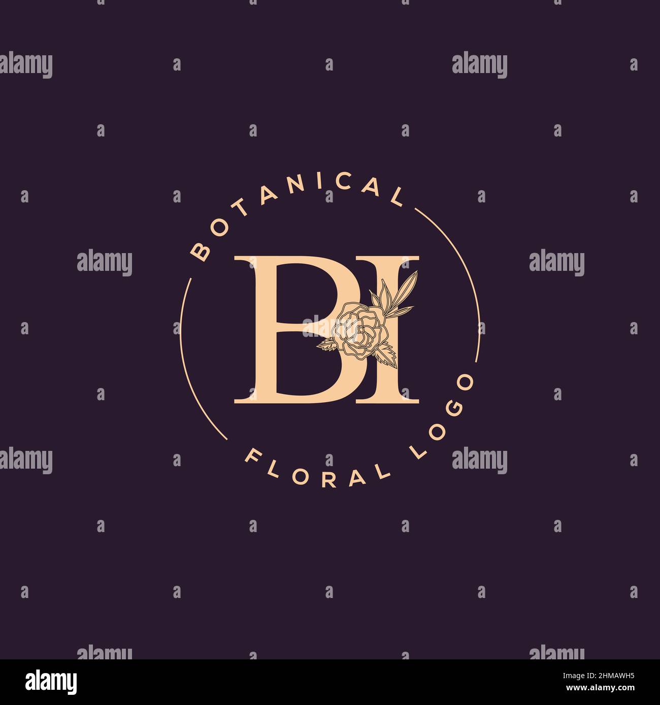 Initial BI letter luxury beauty flourishes ornament monogram logo Stock Vector Image & Art - Alamy