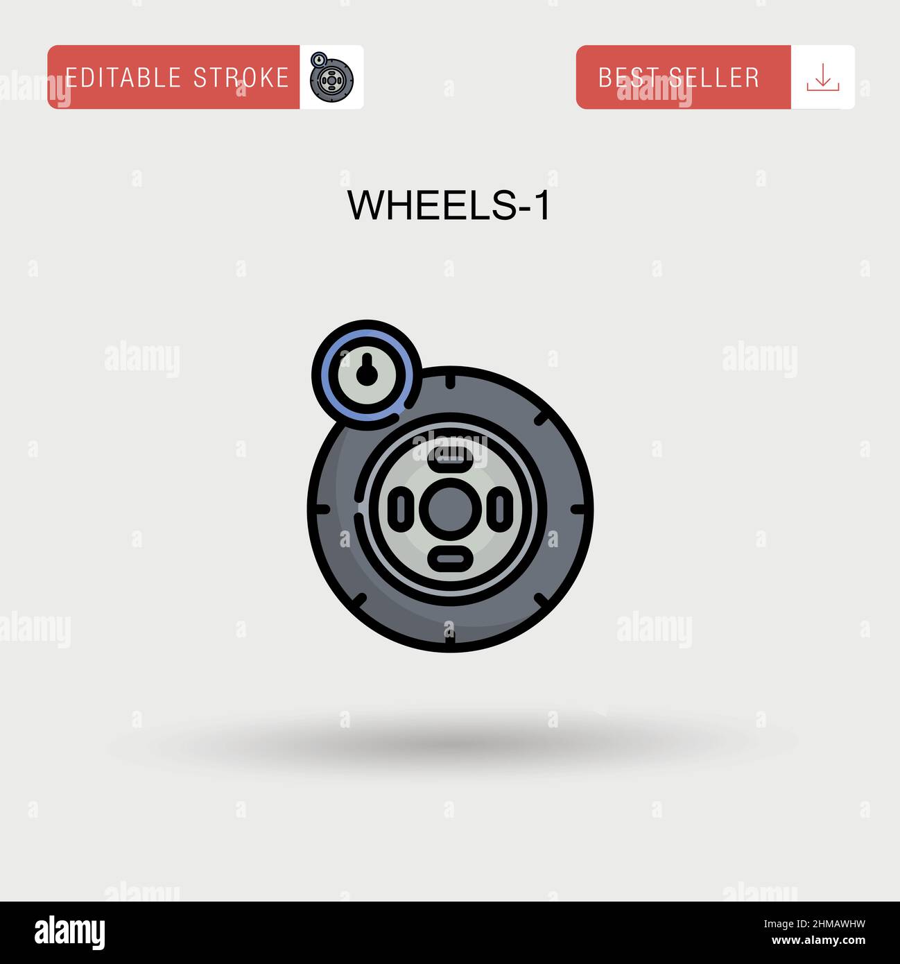 Wheels-1 Simple vector icon Stock Vector Image & Art - Alamy